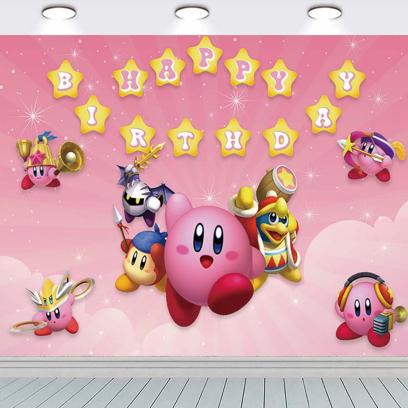 Kirby Star Taspestry Wall Decor Background Banner Birthday Backdrop ...