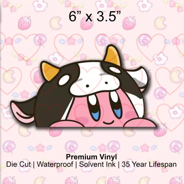 Kirby Sticker Cow Kirby Kawaii Cute Chibi Anime Decal Vinyl Sticker ...