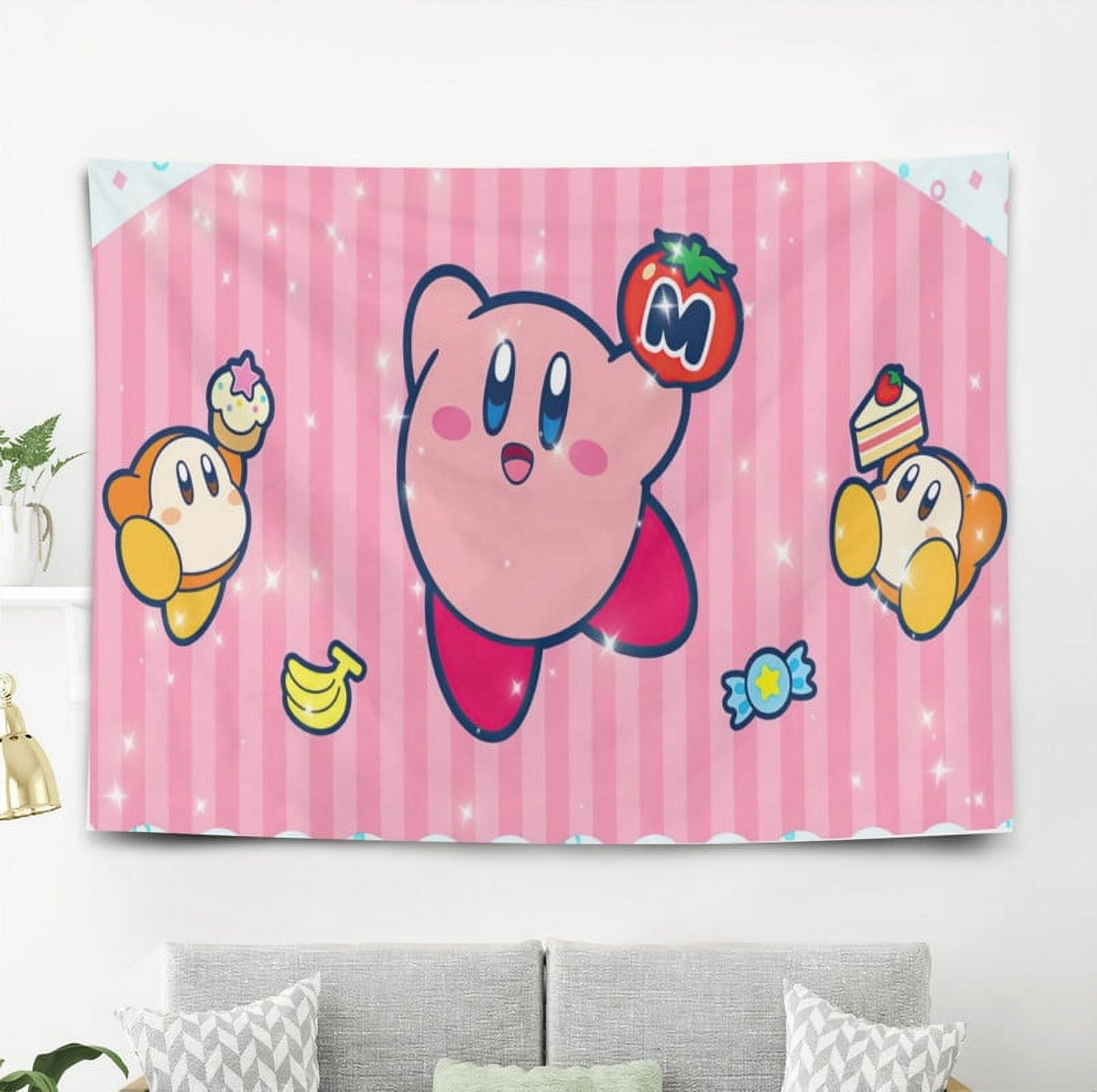 Kirby Tapestry Gift Wall Hanging Backdrop for Room Bedroom Girls Fans ...