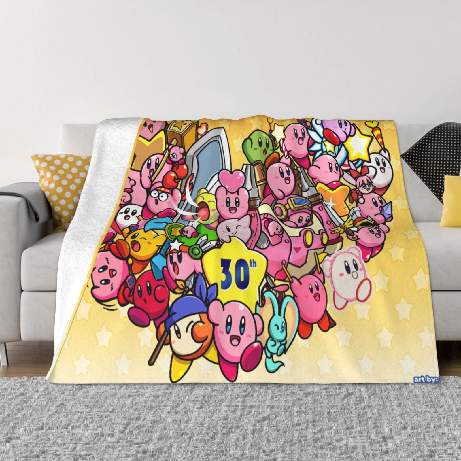 Kirby Throw Blanket Couch Bed Sofa Soft Lightweight Warm Cozy Flannel ...