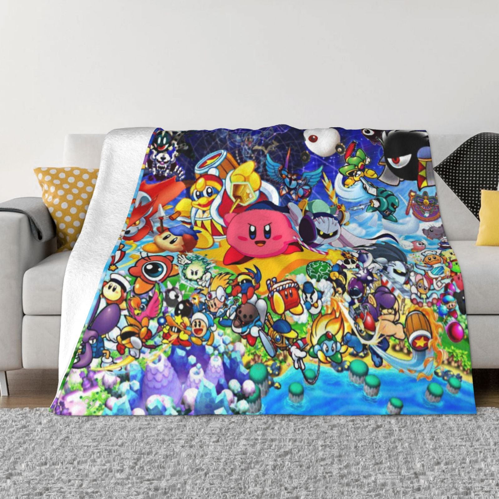 Kirby Throw Blanket Couch Bed Sofa Soft Lightweight Warm Cozy Flannel ...