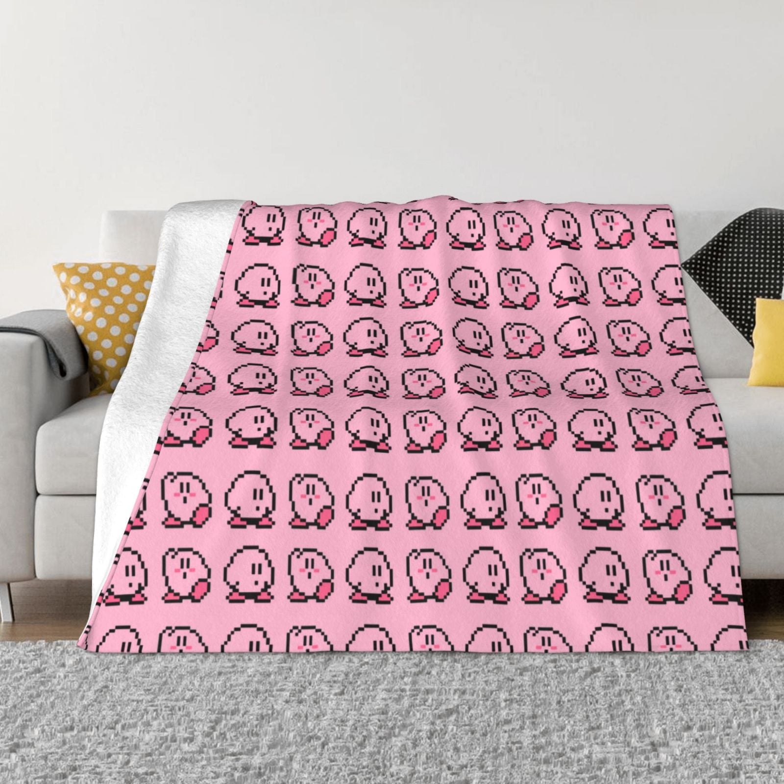 Kirby Throw Blanket Couch Bed Sofa Soft Lightweight Warm Cozy Flannel ...