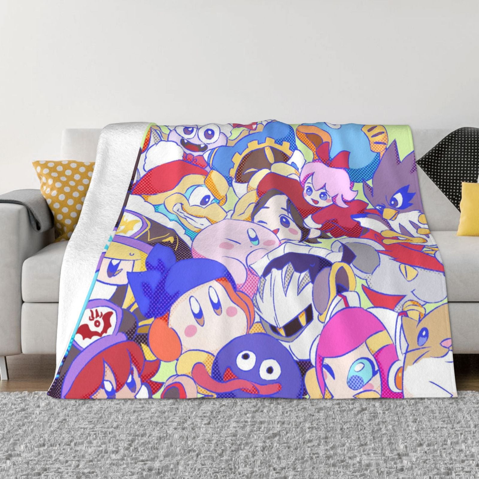 Kirby Throw Blanket Couch Bed Sofa Soft Lightweight Warm Cozy Flannel ...