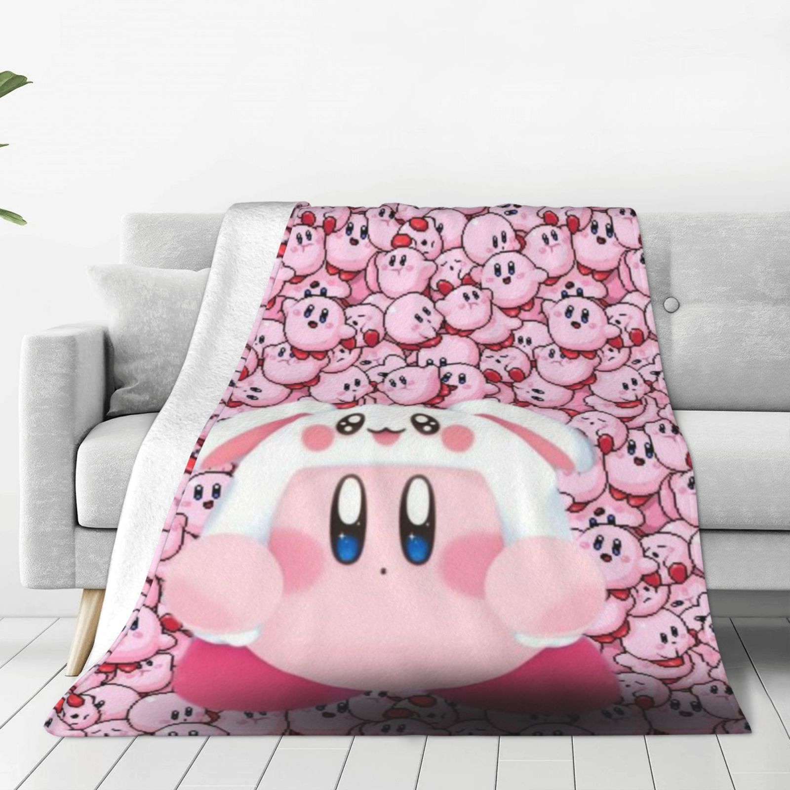 Kirby Throw Blanket Couch Bed Sofa Soft Lightweight Warm Cozy Flannel ...