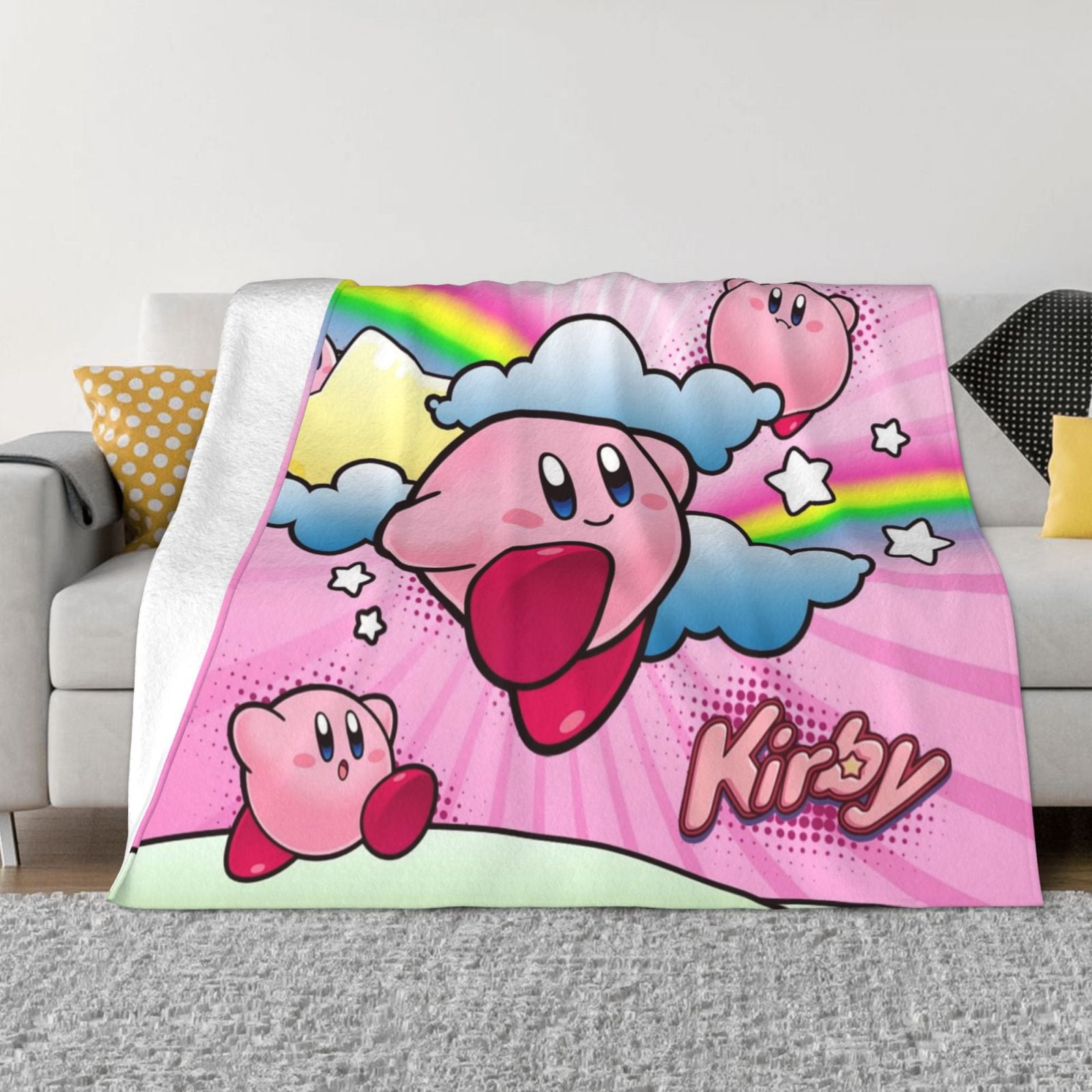 Kirby Throw Blanket Couch Bed Sofa Soft Lightweight Warm Cozy Flannel ...