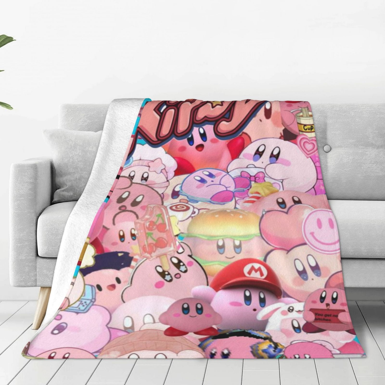 Kirby Throw Blanket Couch Bed Sofa Soft Lightweight Warm Cozy Flannel ...