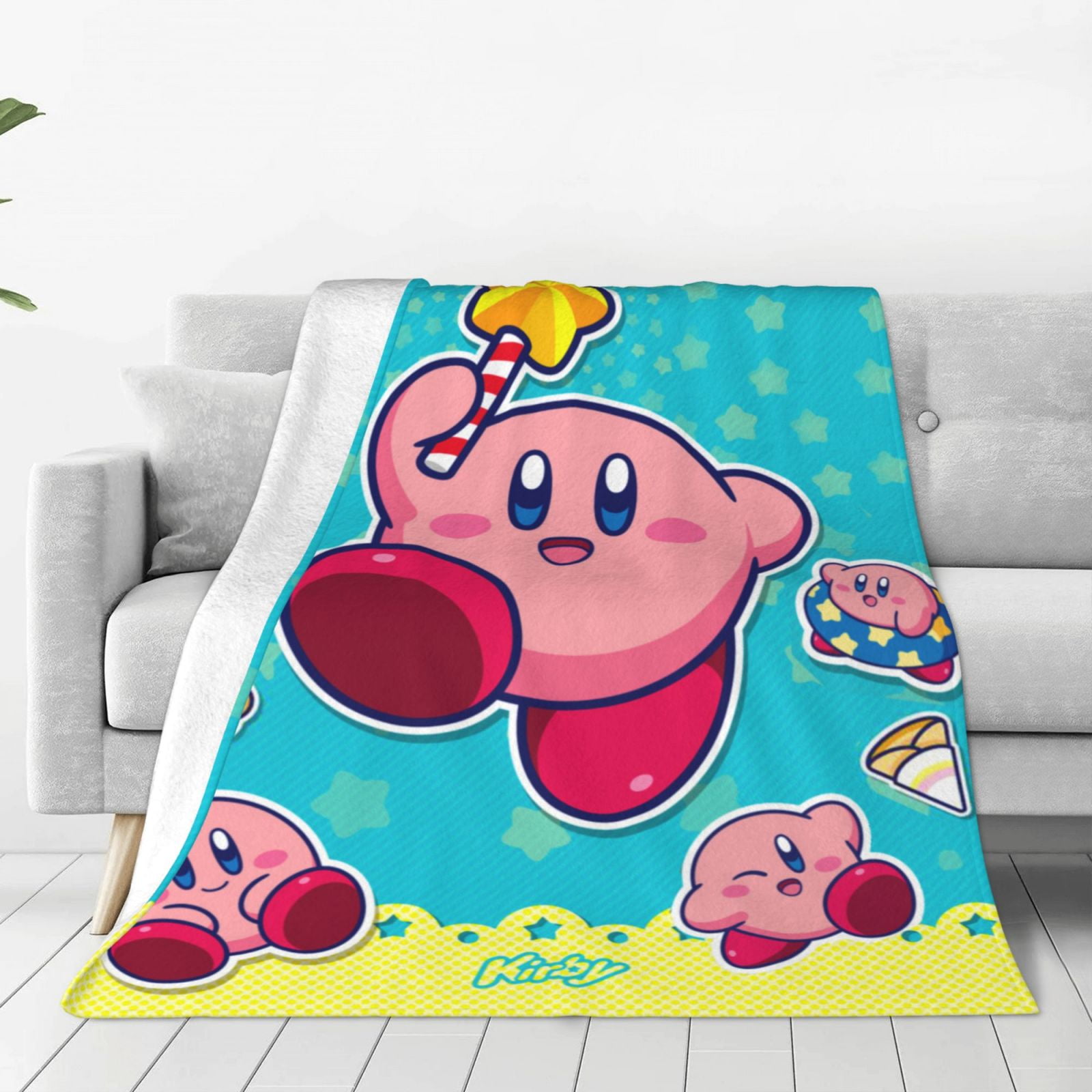 Kirby Throw Blanket Couch Bed Sofa Soft Lightweight Warm Cozy Flannel ...