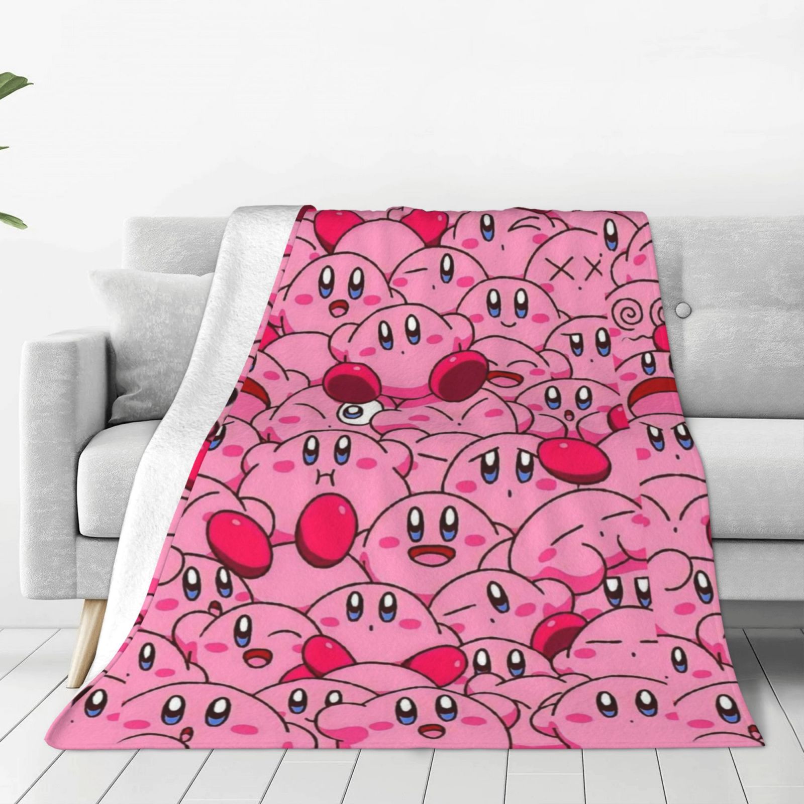 Kirby Throw Blanket Couch Bed Sofa Soft Lightweight Warm Cozy Flannel ...