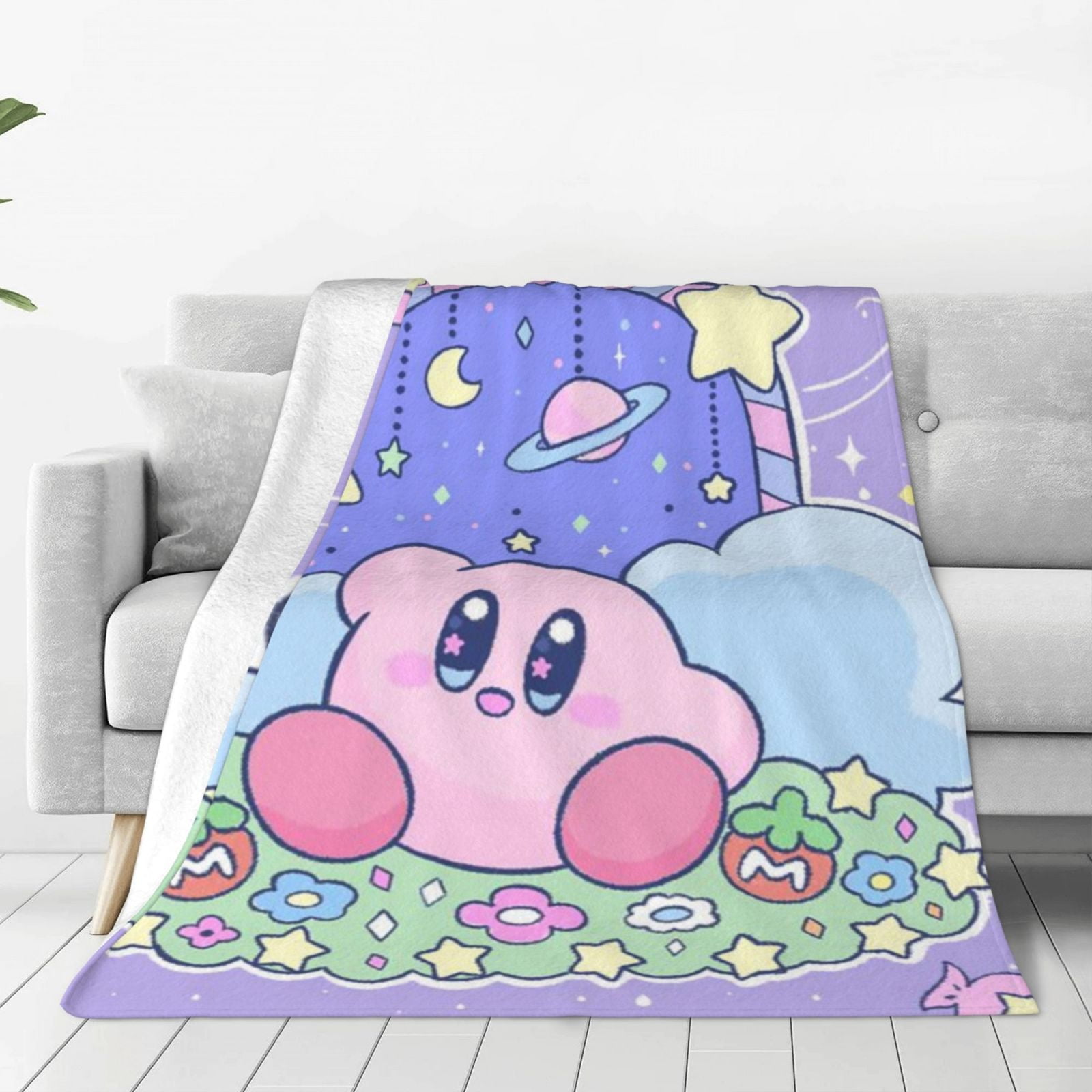Kirby Throw Blanket Couch Bed Sofa Soft Lightweight Warm Cozy Flannel ...