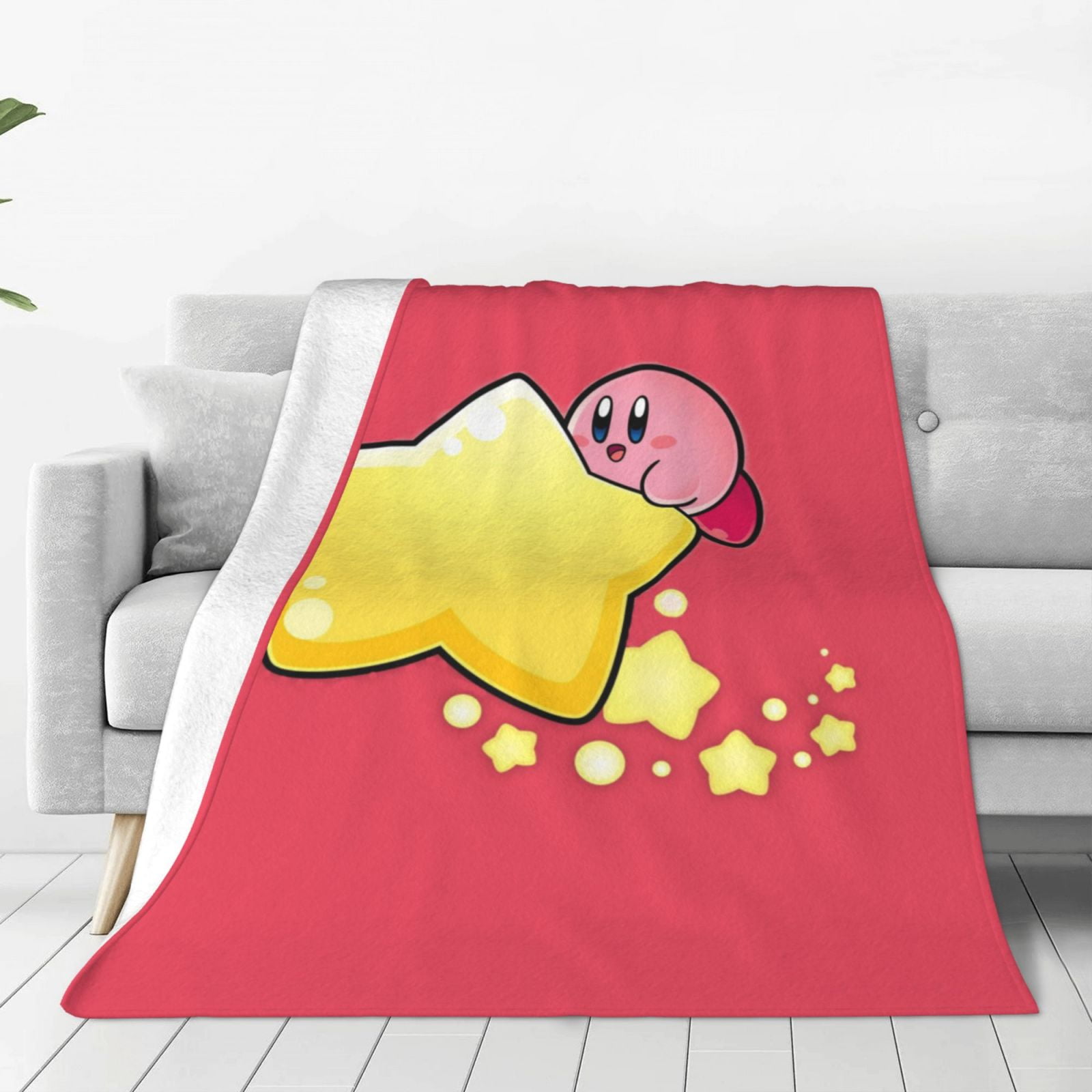 Kirby Throw Blanket Couch Bed Sofa Soft Lightweight Warm Cozy Flannel ...