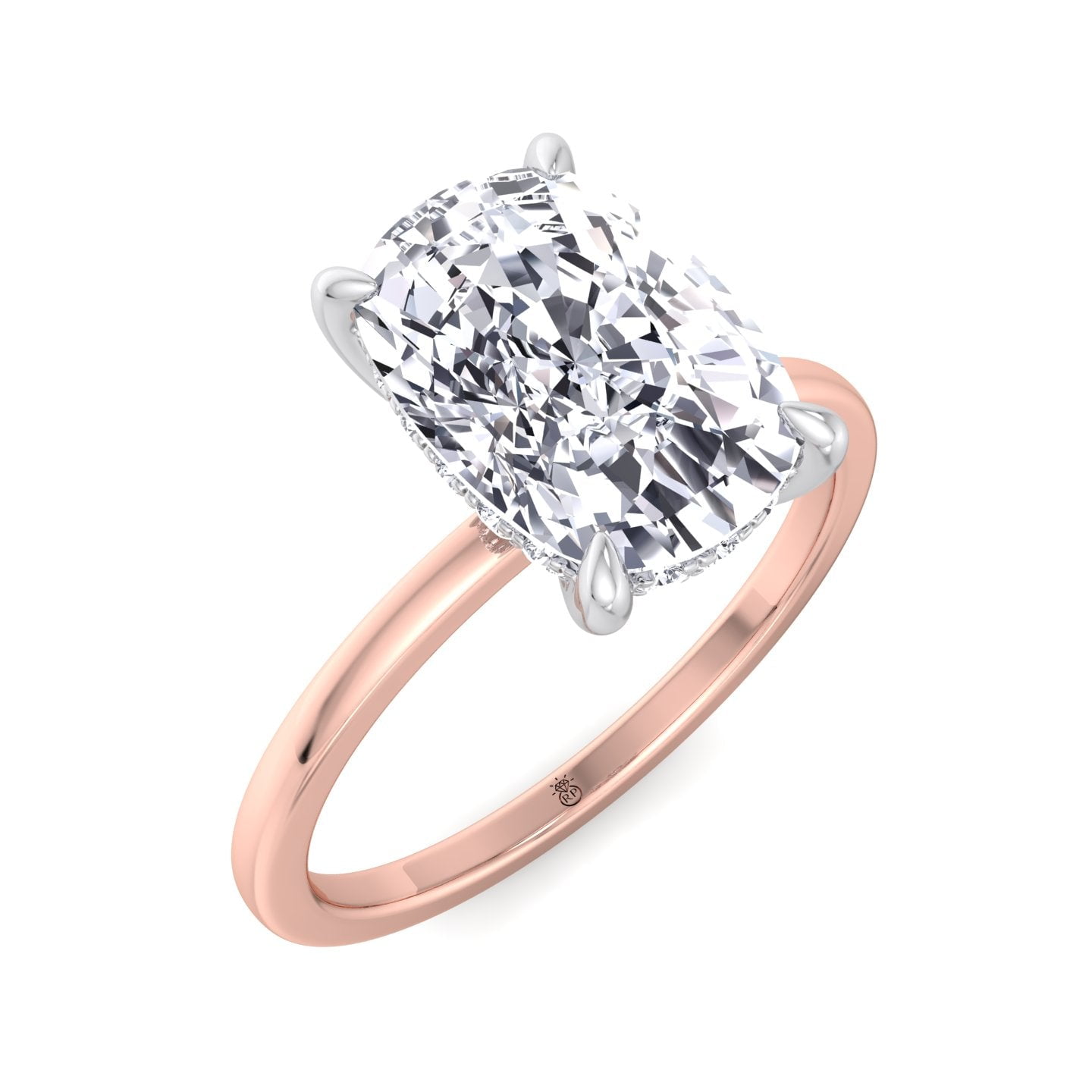 Kirby - Two Tone Moissanite Elongated Cushion Cut Lab-Diamond ...