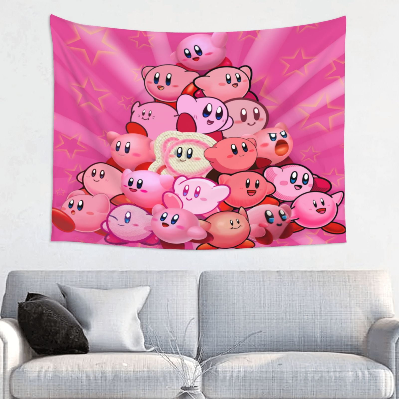 Kirby Wall Tapestry Cartoon Poster for Bedroom Aesthetics Funny Decor ...