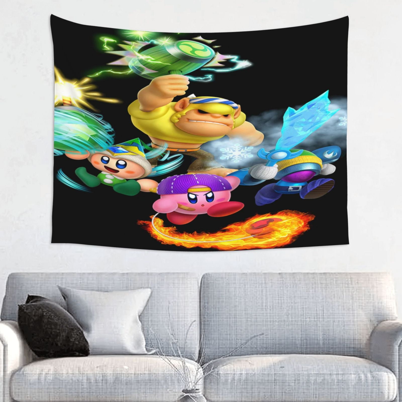 Kirby Wall Tapestry Cartoon Poster for Bedroom Aesthetics Funny Decor ...