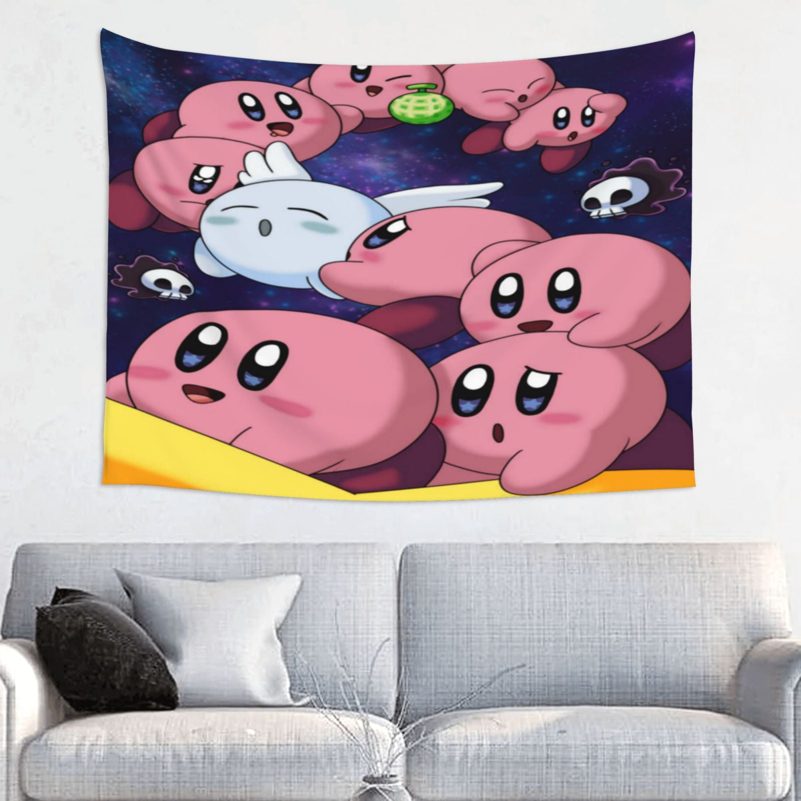 Kirby Wall Tapestry Cartoon Poster for Bedroom Aesthetics Funny Decor ...