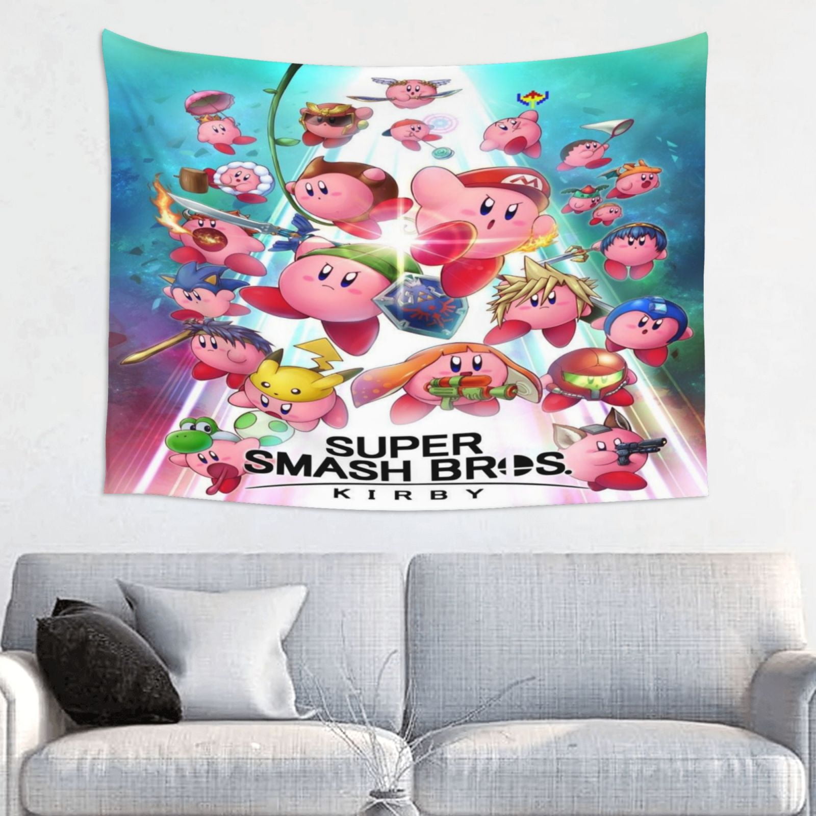 Kirby Wall Tapestry Cartoon Poster for Bedroom Aesthetics Funny Decor ...