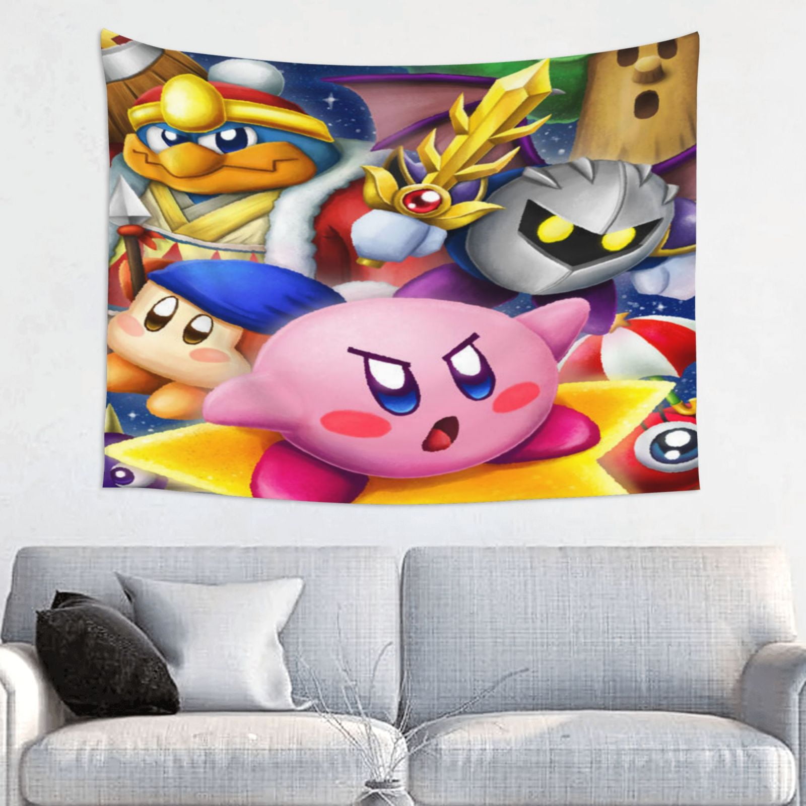 Kirby Wall Tapestry Cartoon Poster for Bedroom Aesthetics Funny Decor ...
