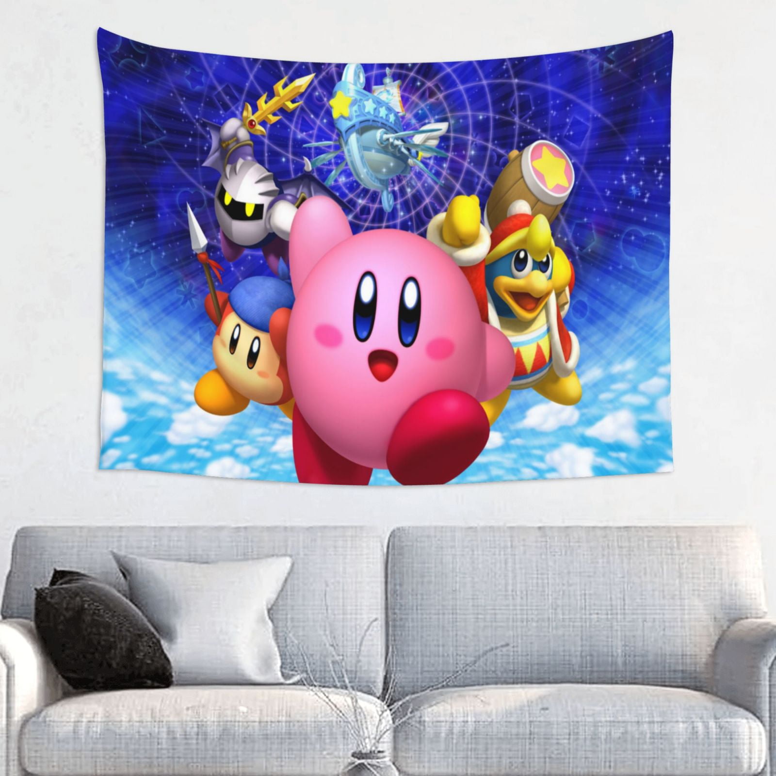 Kirby Wall Tapestry Cartoon Poster for Bedroom Aesthetics Funny Decor ...