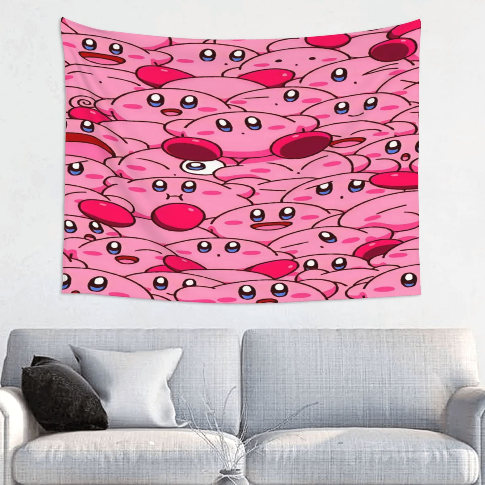 Kirby Wall Tapestry Cartoon Poster for Bedroom Aesthetics Funny Decor ...