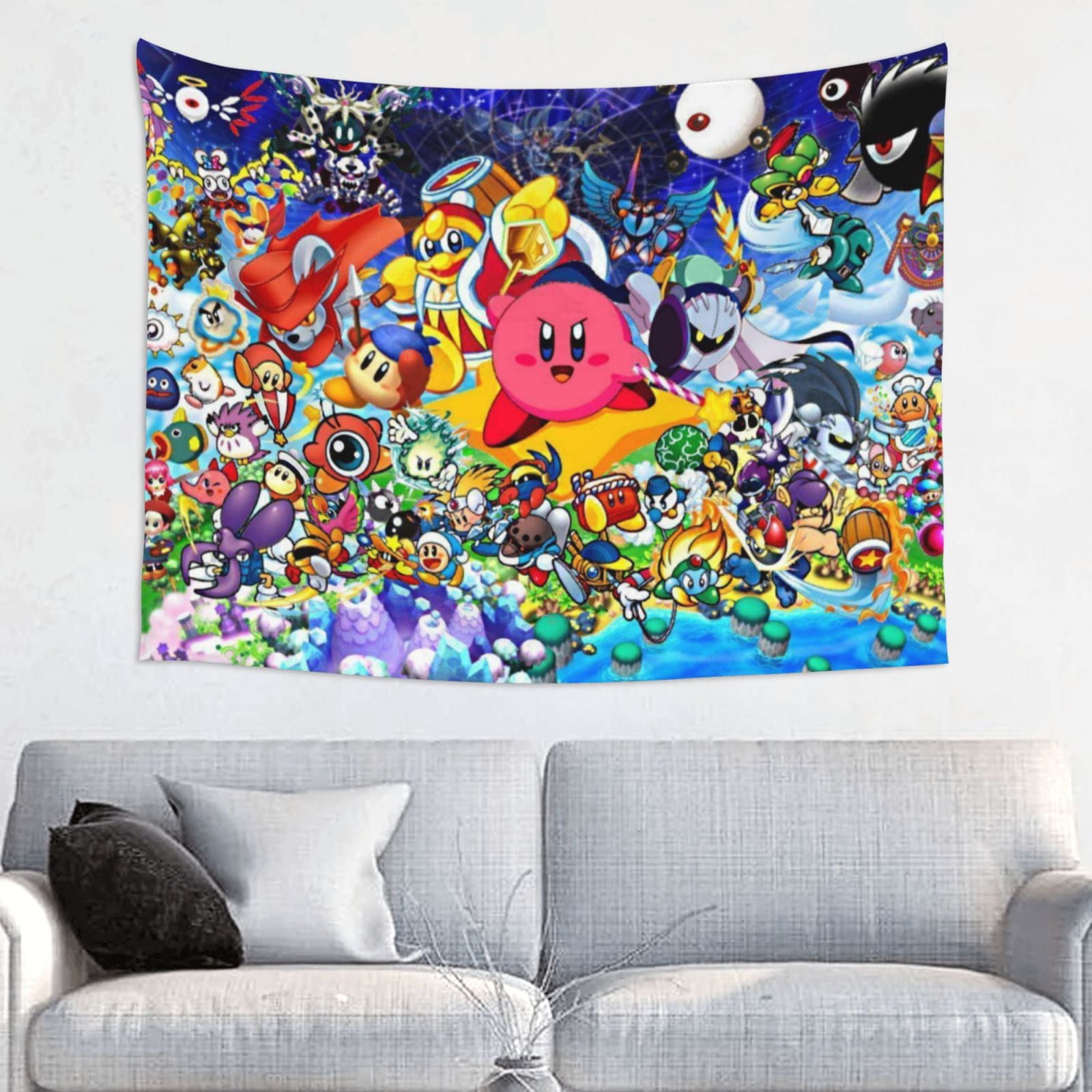 Kirby Wall Tapestry Cartoon Poster for Bedroom Aesthetics Funny Decor ...