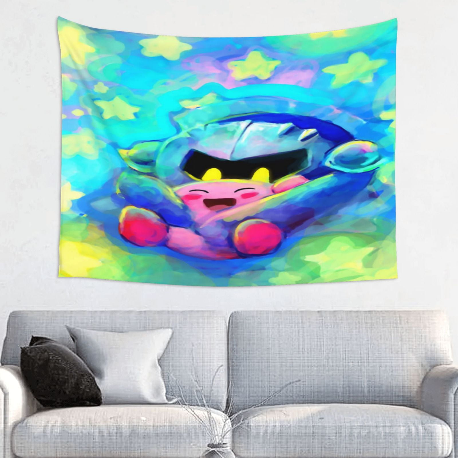 Kirby Wall Tapestry Cartoon Poster for Bedroom Aesthetics Funny Decor ...