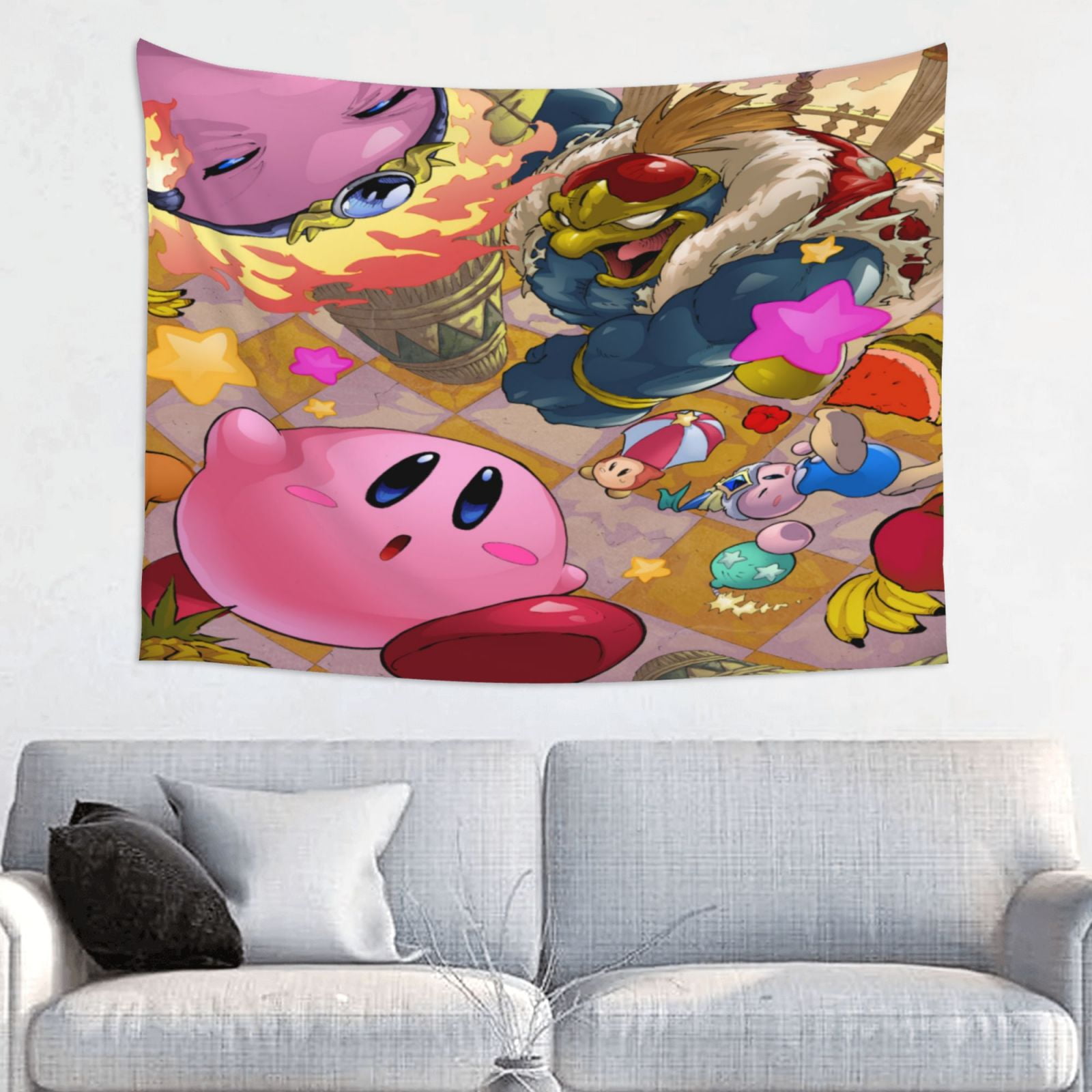 Kirby Wall Tapestry Cartoon Poster for Bedroom Aesthetics Funny Decor ...