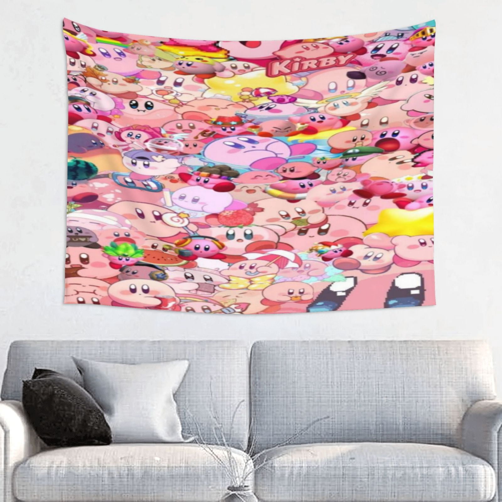 Kirby Wall Tapestry Cartoon Poster for Bedroom Aesthetics Funny Decor ...