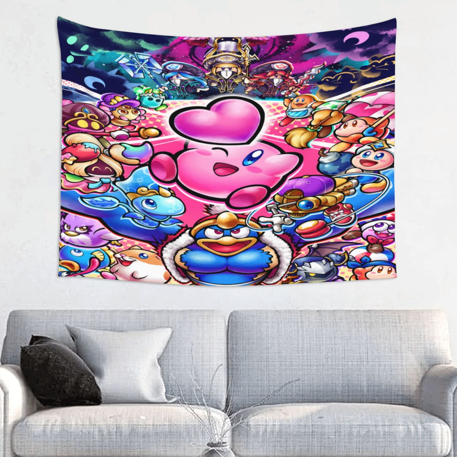 Kirby Wall Tapestry Cartoon Poster for Bedroom Aesthetics Funny Decor ...