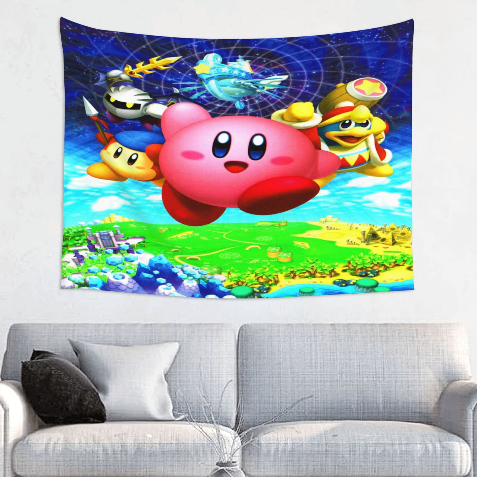 Kirby Wall Tapestry Cartoon Poster for Bedroom Aesthetics Funny Decor ...