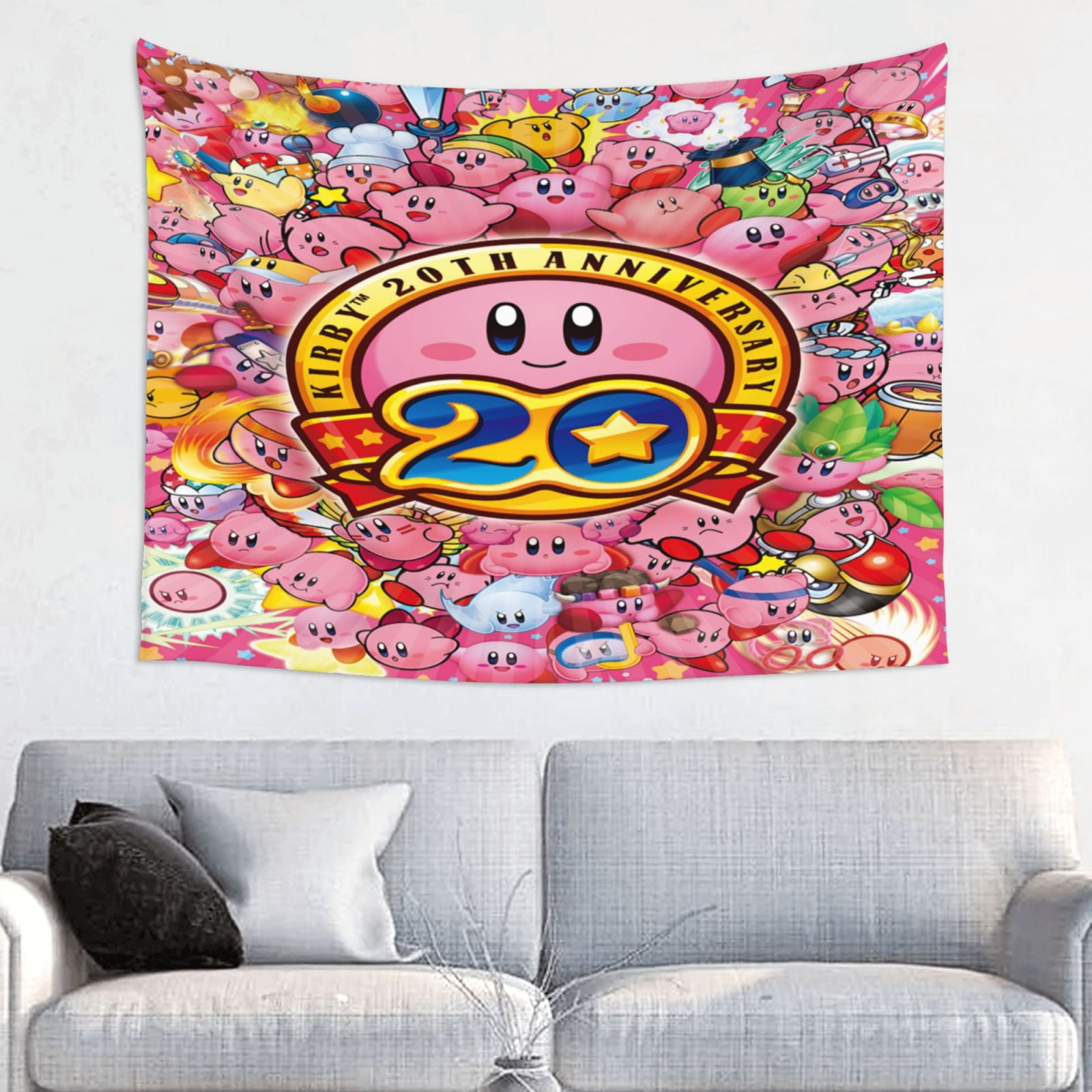 Kirby Wall Tapestry Cartoon Poster for Bedroom Aesthetics Funny Decor ...