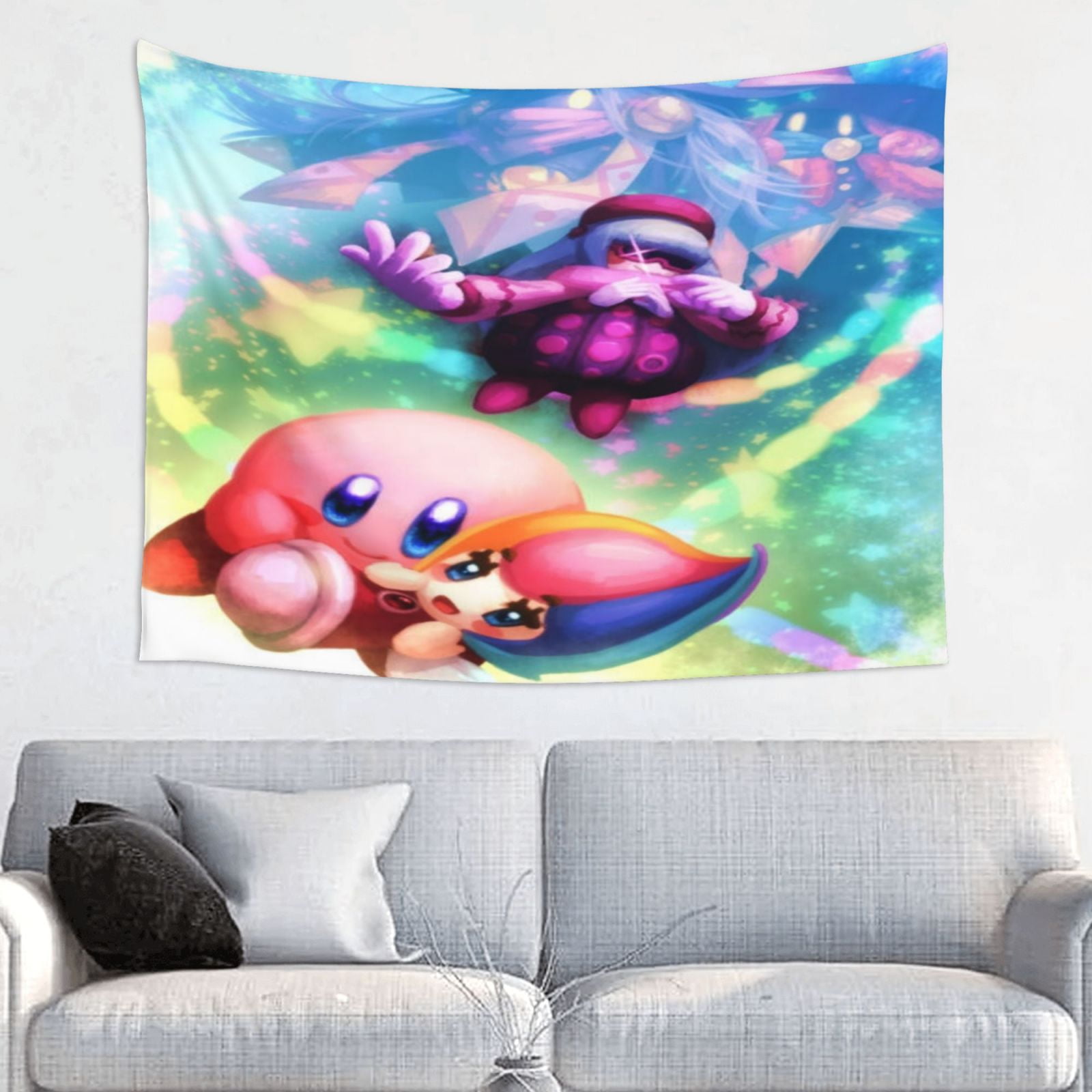 Kirby Wall Tapestry Cartoon Poster for Bedroom Aesthetics Funny Decor ...