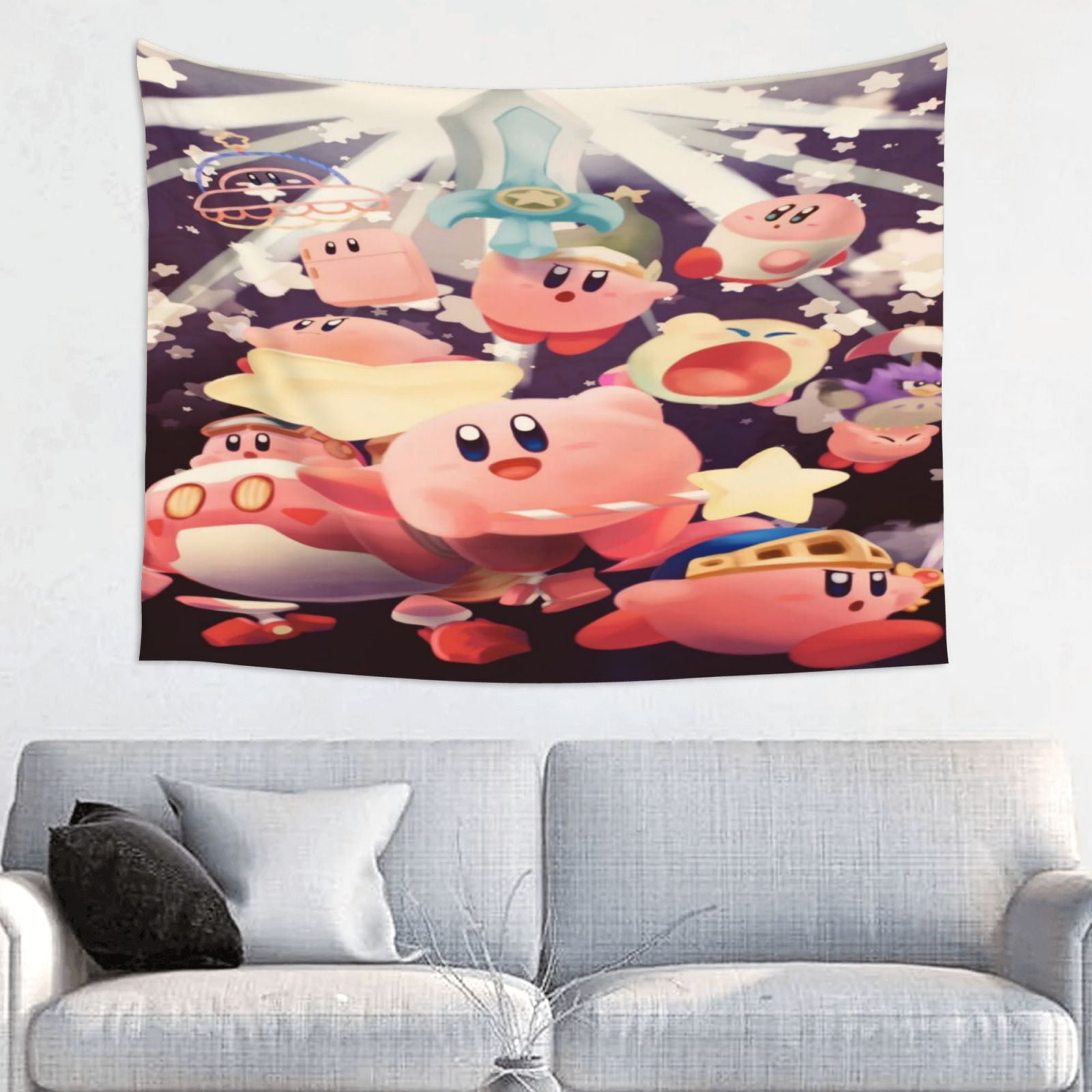 Kirby Wall Tapestry Cartoon Poster for Bedroom Aesthetics Funny Decor ...