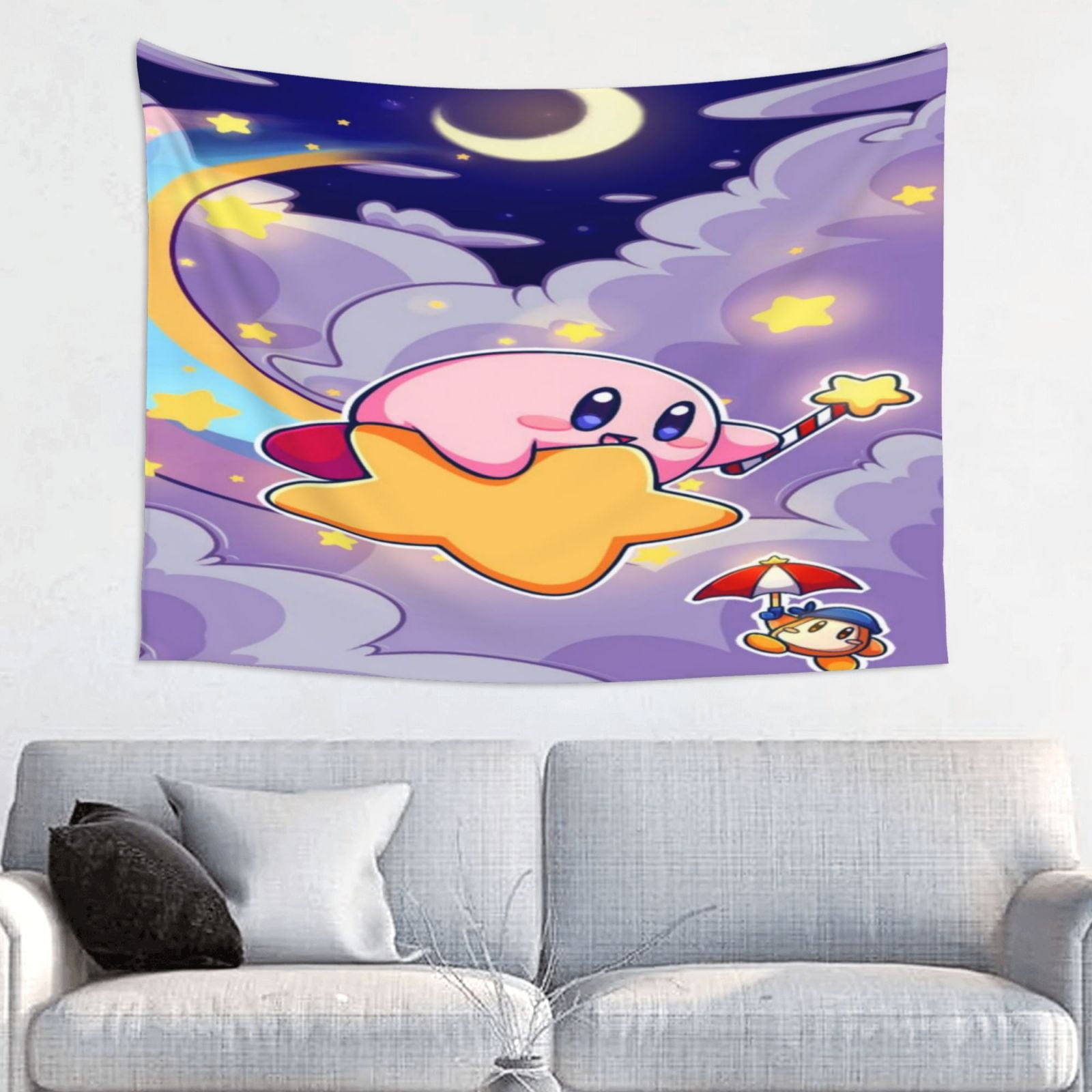 Kirby Wall Tapestry Cartoon Poster for Bedroom Aesthetics Funny Decor ...