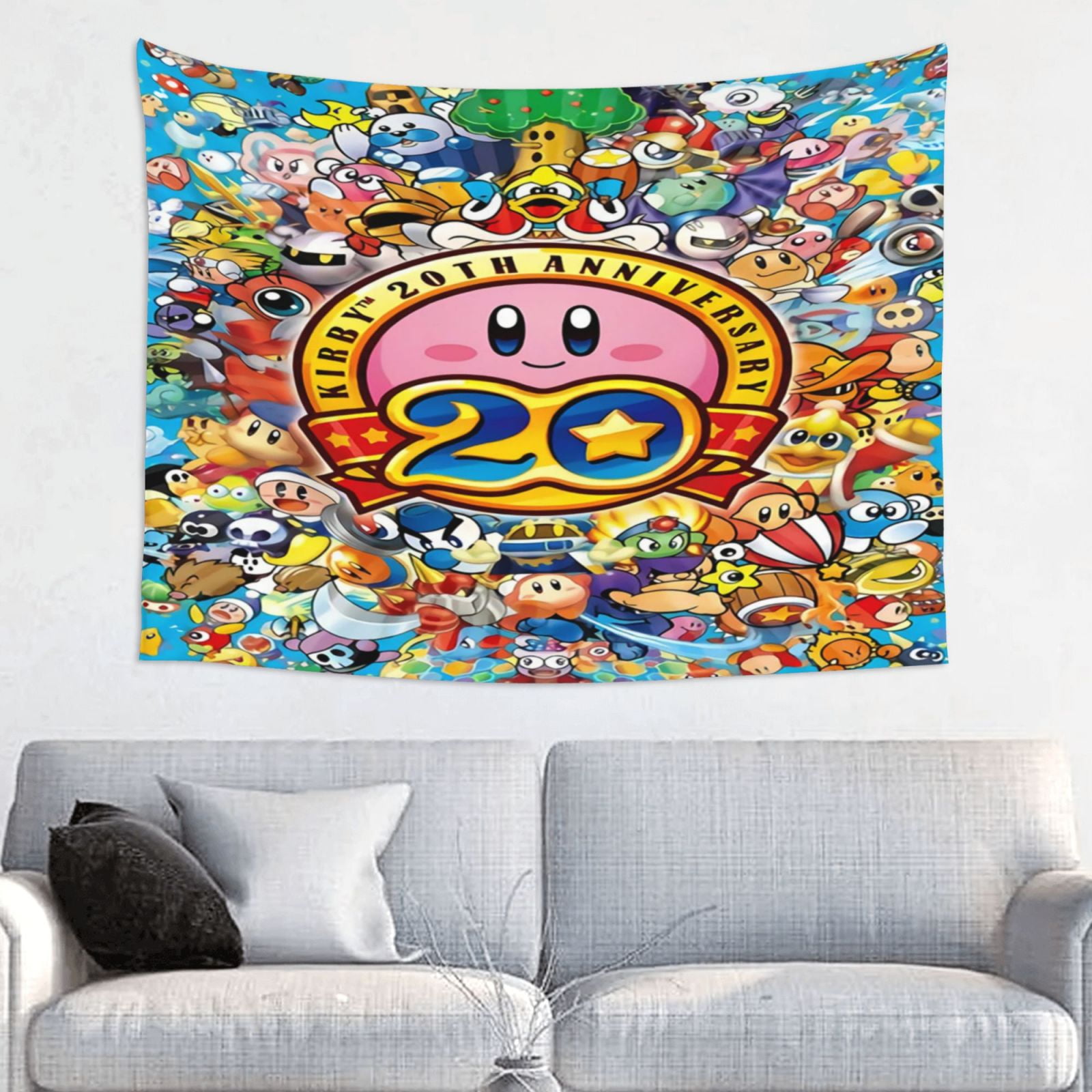 Kirby Wall Tapestry Cartoon Poster for Bedroom Aesthetics Funny Decor ...