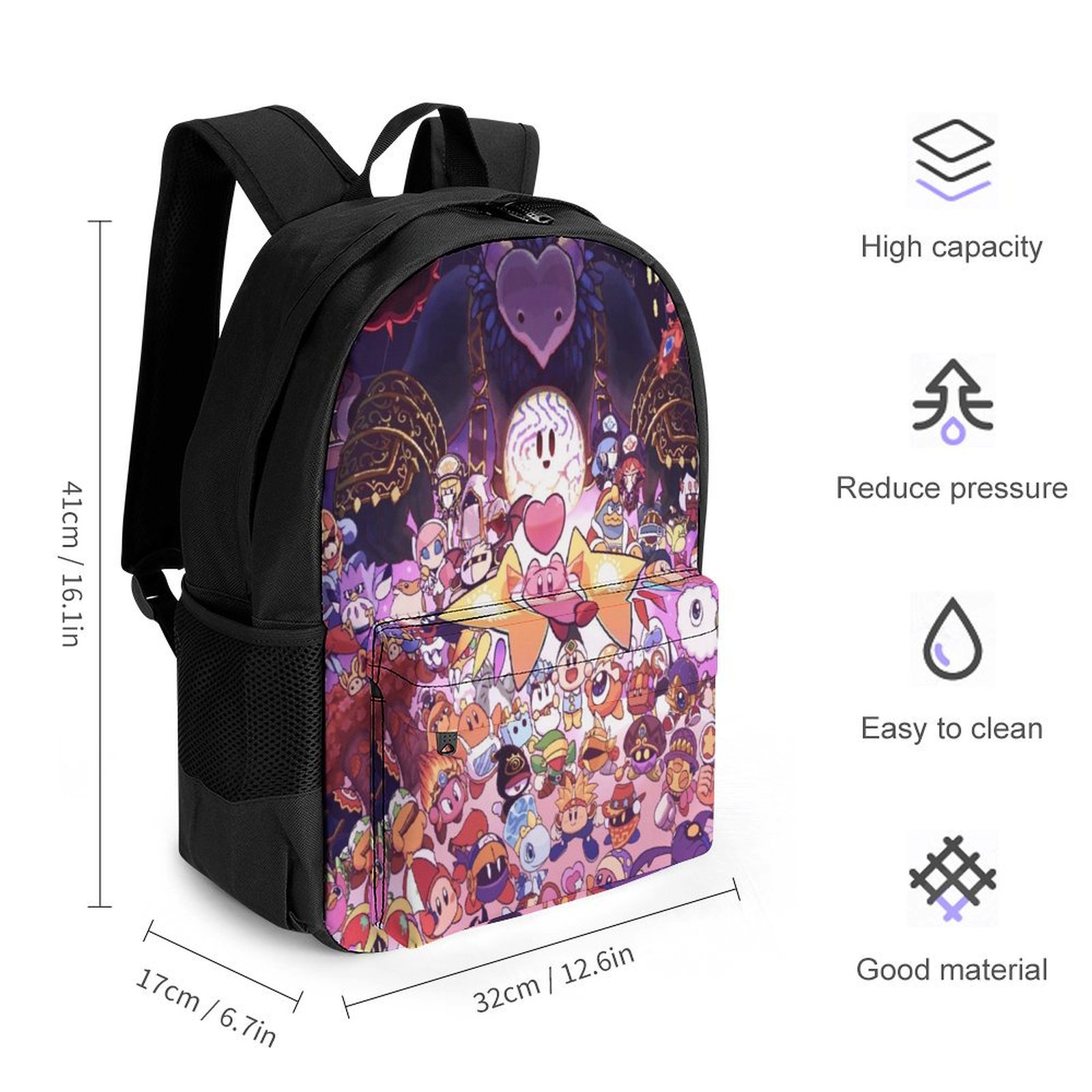 Kirby's_ Dream Land Children's Simple Schoolbag Anime Cute Kids ...