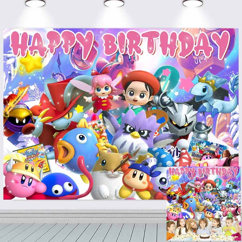 Kirby star Backdrop Banner Party Supplies Poster Movie Theme Background ...