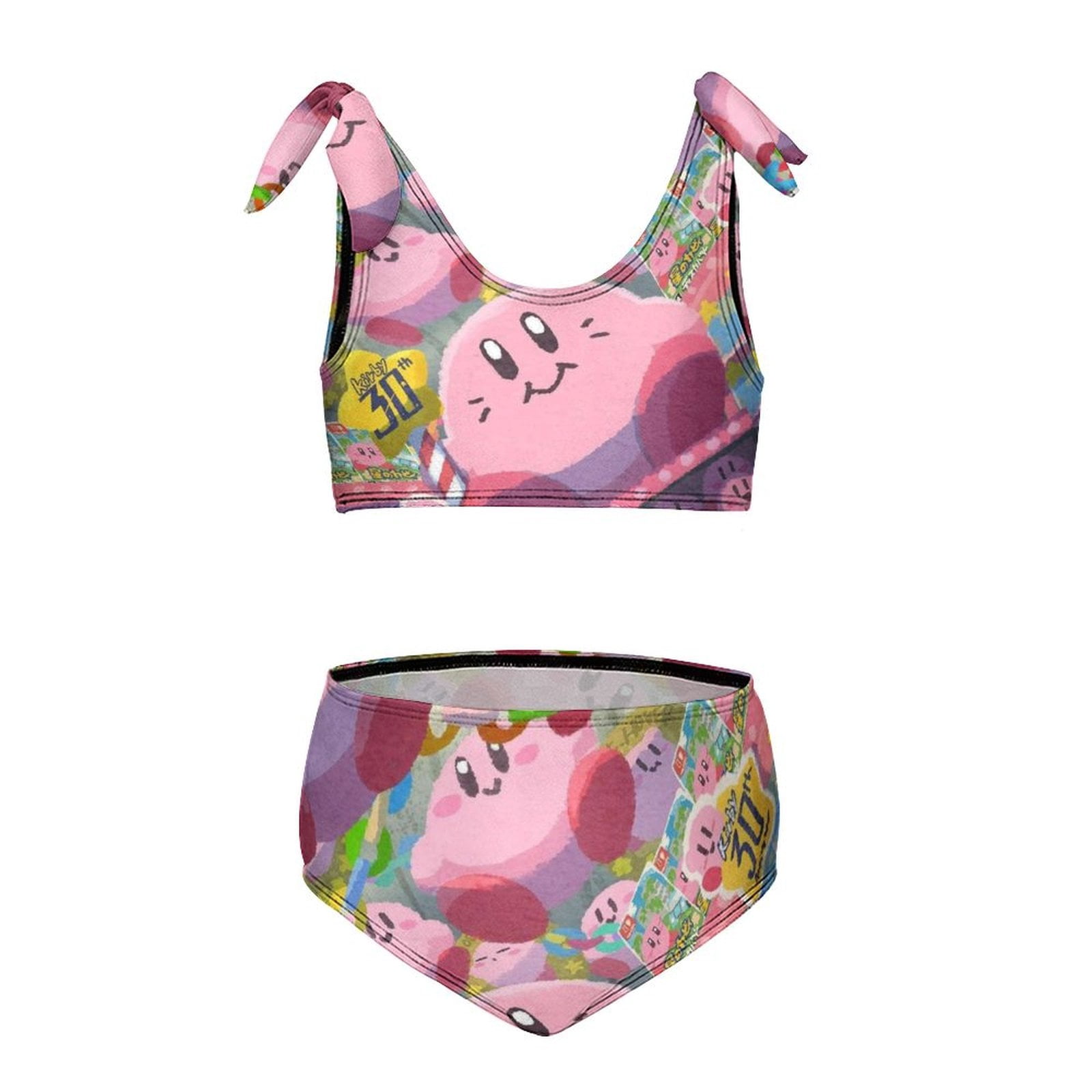 Kirby swimsuit for Girl Cute Teen Girls 2 Piece High Waisted Bathing ...