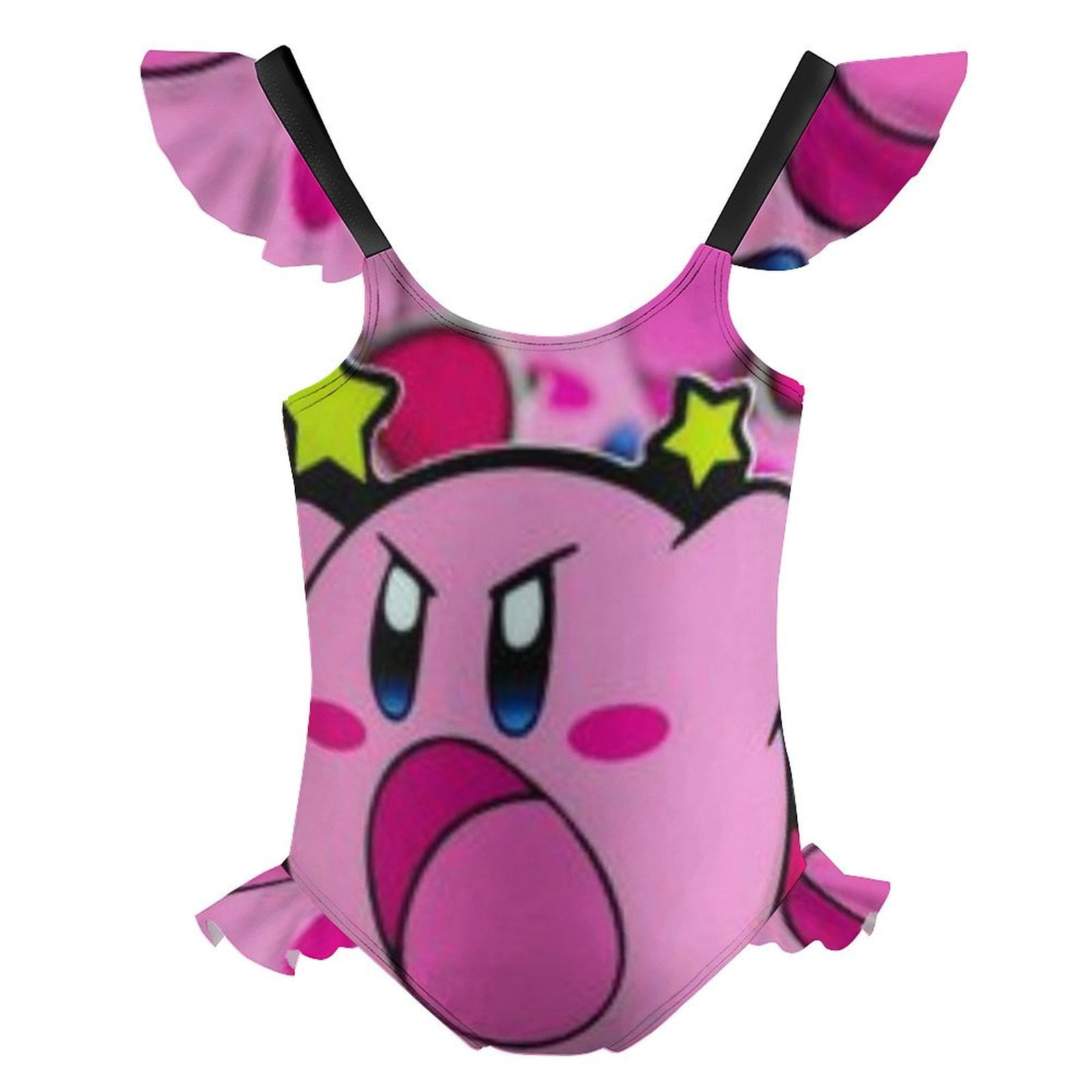 Kirby swimsuit for Girl Cute Teen Girls One Piece Ruffle Trim Bathing ...