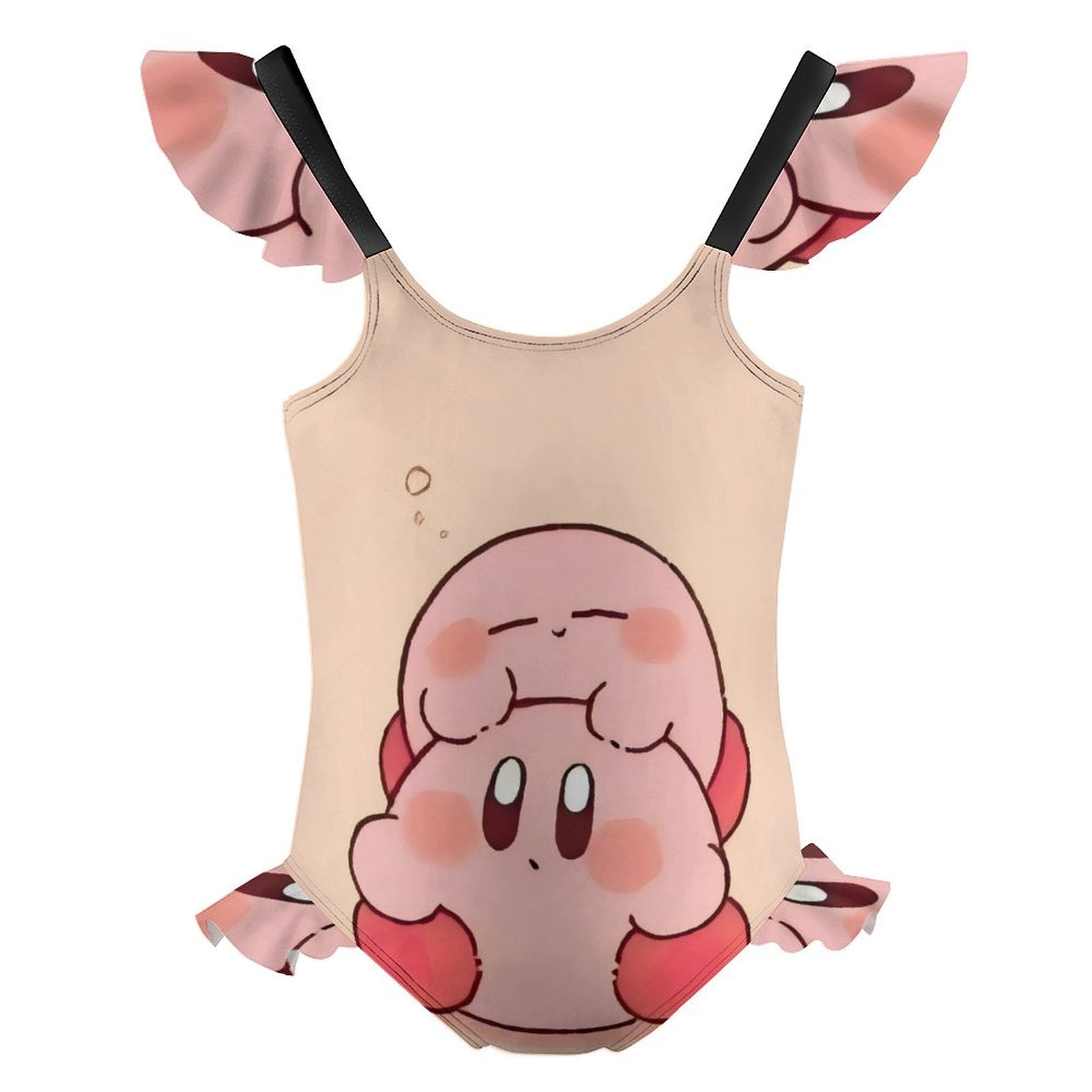 Kirby swimsuit for Girl Cute Teen Girls One Piece Ruffle Trim Bathing ...