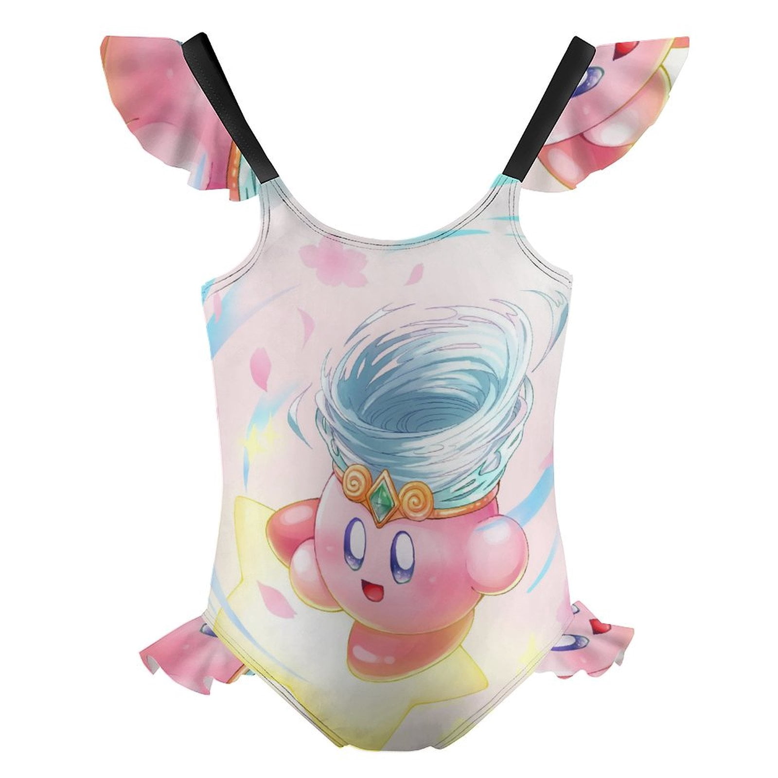 Kirby swimsuit for Girl Cute Teen Girls One Piece Ruffle Trim Bathing ...