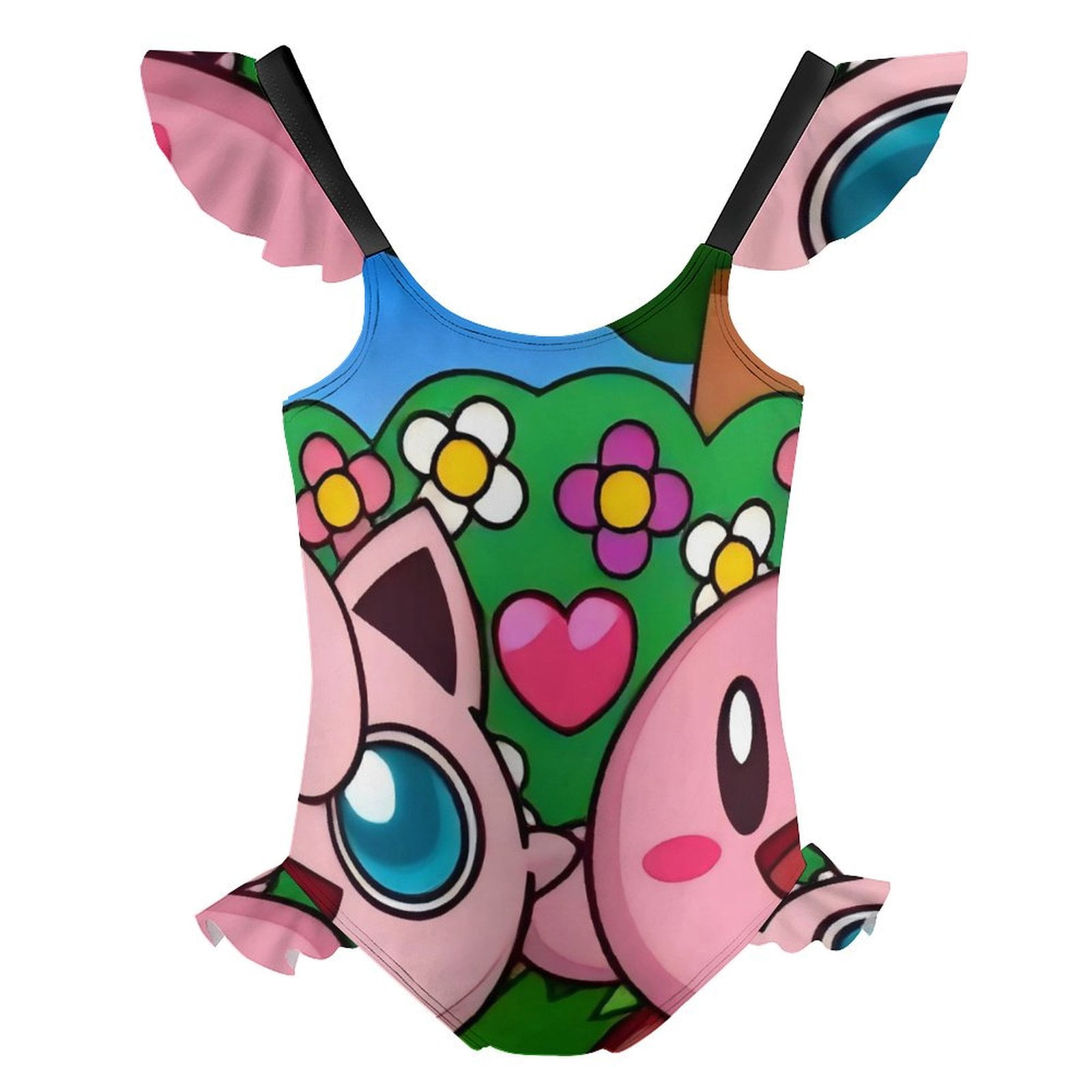 Kirby swimsuit for Girl Cute Teen Girls One Piece Ruffle Trim Bathing ...
