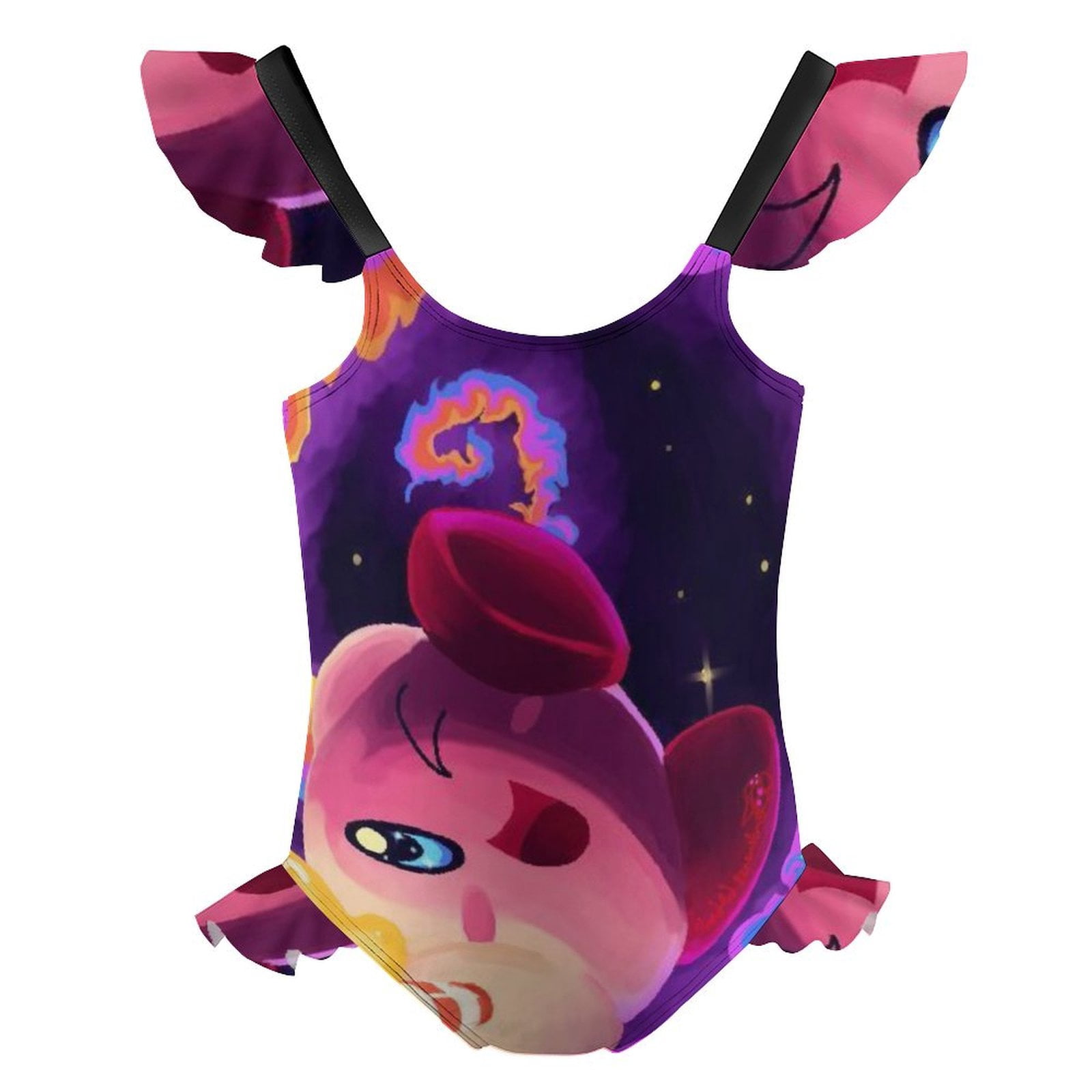 Kirby swimsuit for Girl Cute Teen Girls One Piece Ruffle Trim Bathing ...