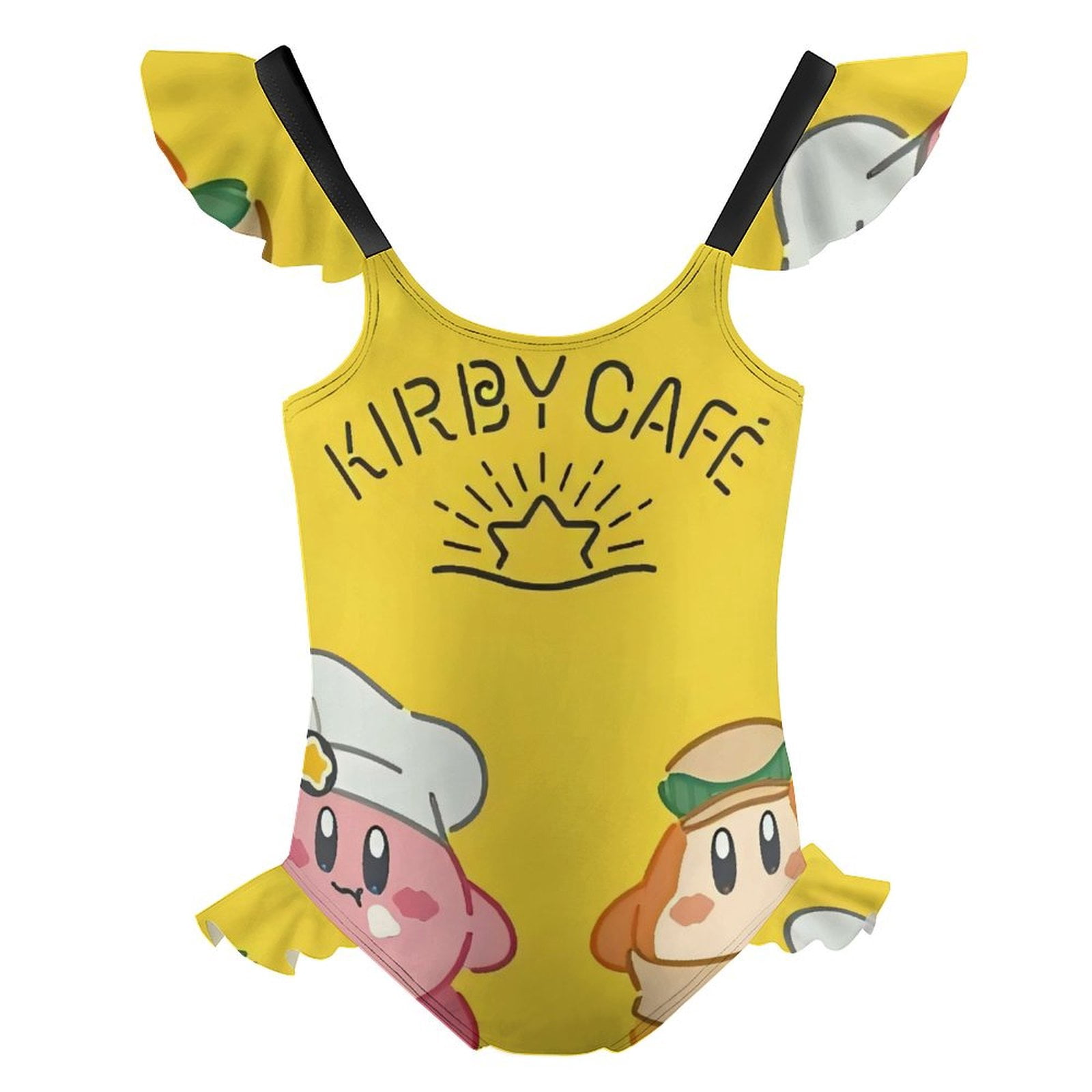 Kirby swimsuit for Girl Cute Teen Girls One Piece Ruffle Trim Bathing ...