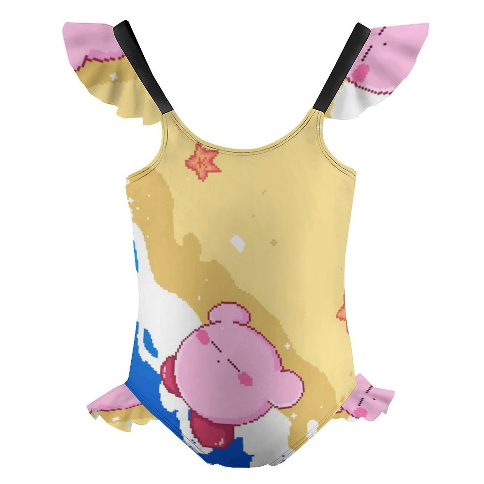 Kirby swimsuit for Girl Cute Teen Girls One Piece Ruffle Trim Bathing ...