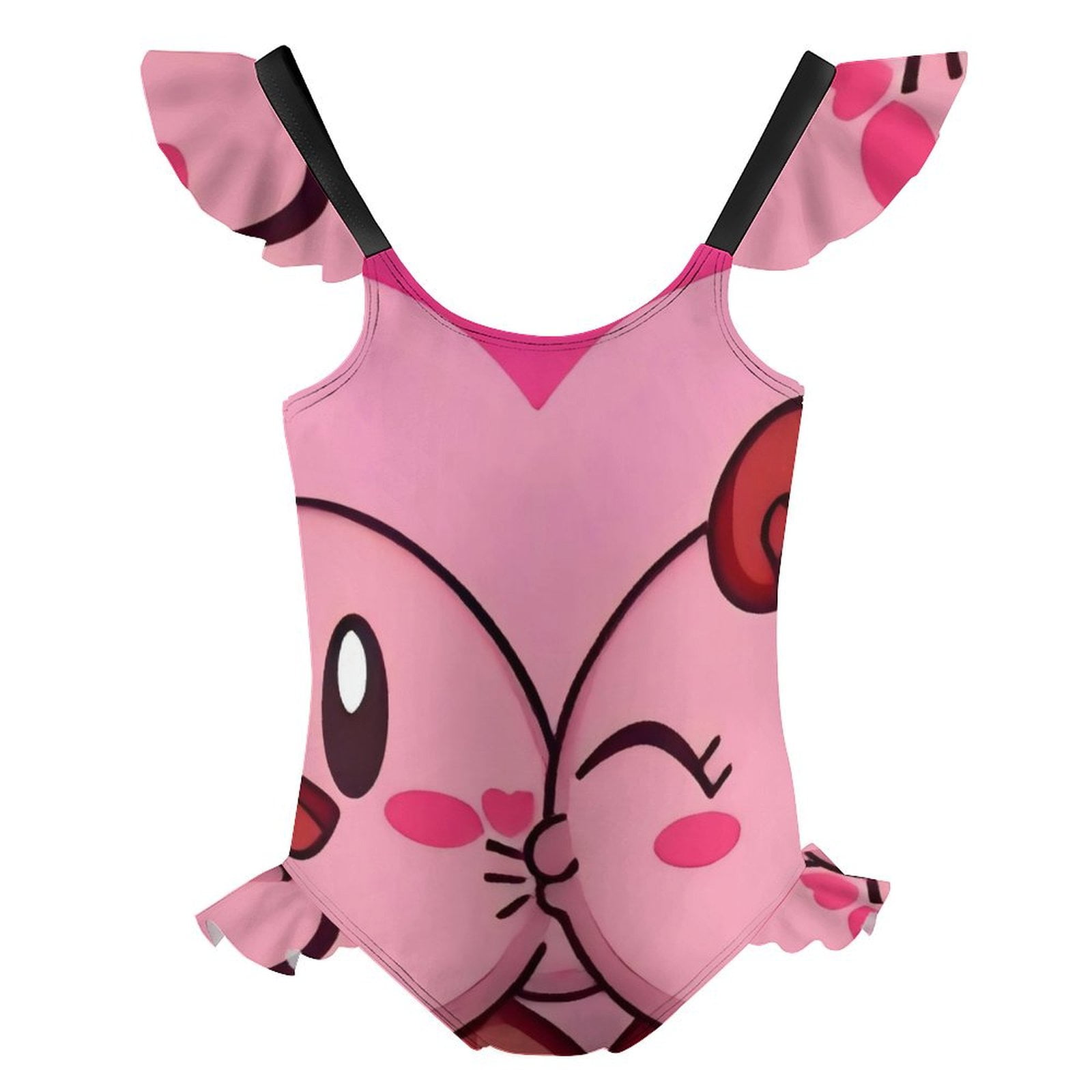 Kirby swimsuit for Girl Cute Teen Girls One Piece Ruffle Trim Bathing ...