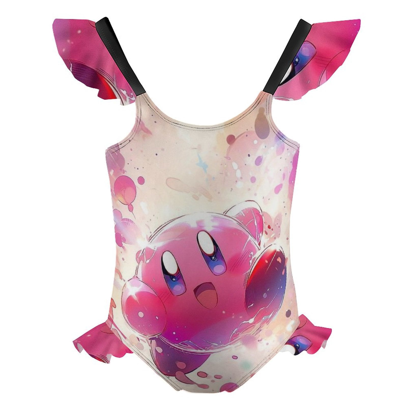 Kirby swimsuit for Girl Cute Teen Girls One Piece Ruffle Trim Bathing ...