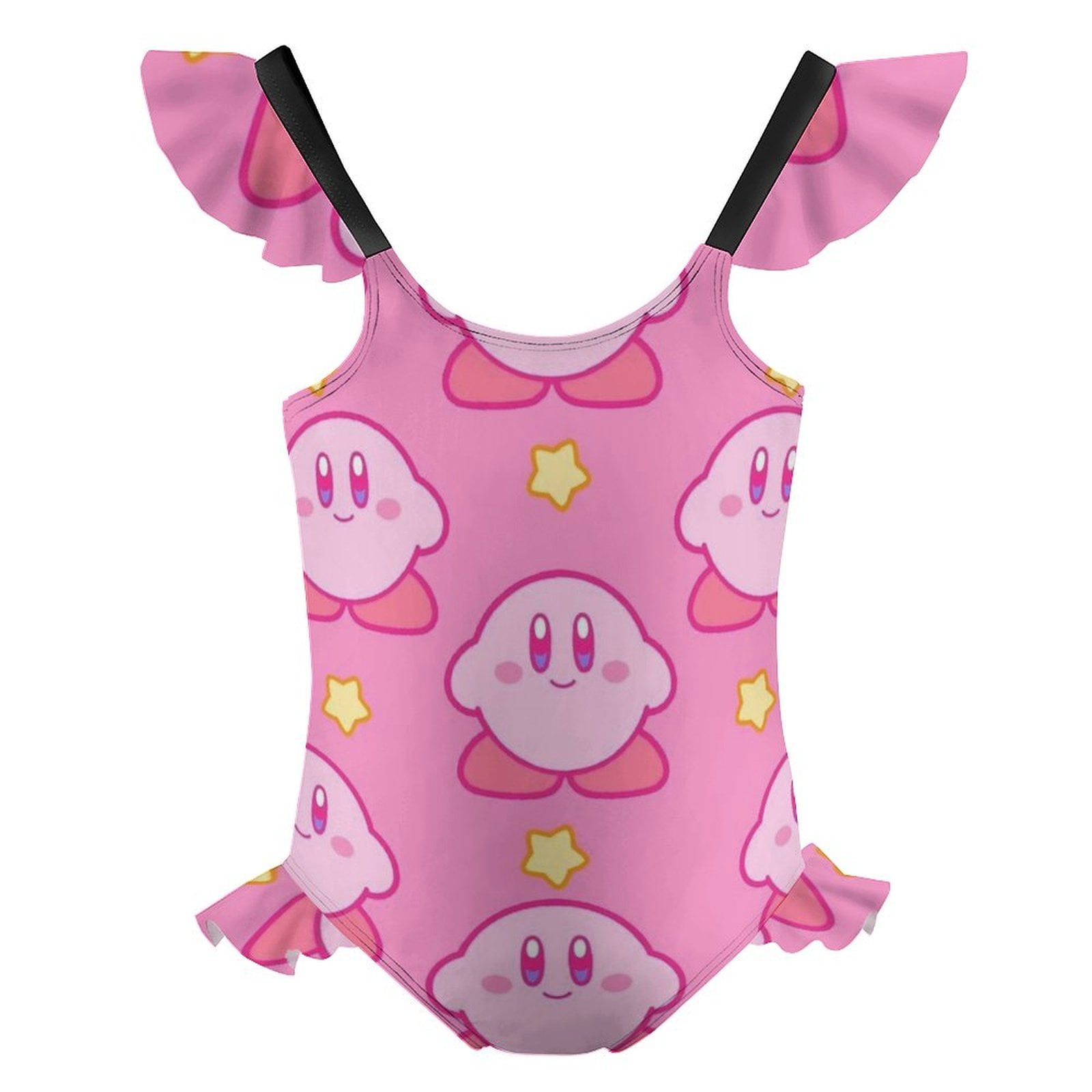 Kirby swimsuit for Girl Cute Teen Girls One Piece Ruffle Trim Bathing ...