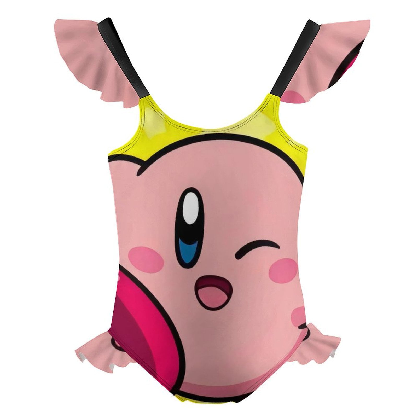 Kirby swimsuit for Girl Cute Teen Girls One Piece Ruffle Trim Bathing ...