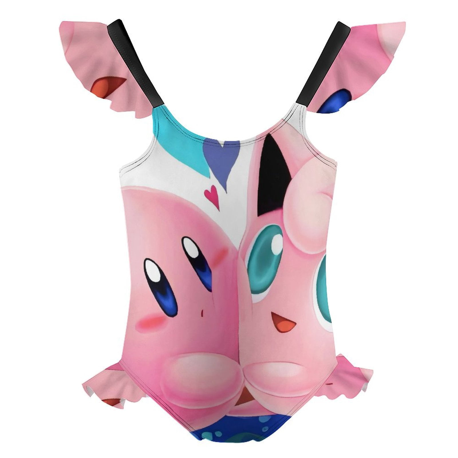Kirby swimsuit for Girl Cute Teen Girls One Piece Ruffle Trim Bathing ...