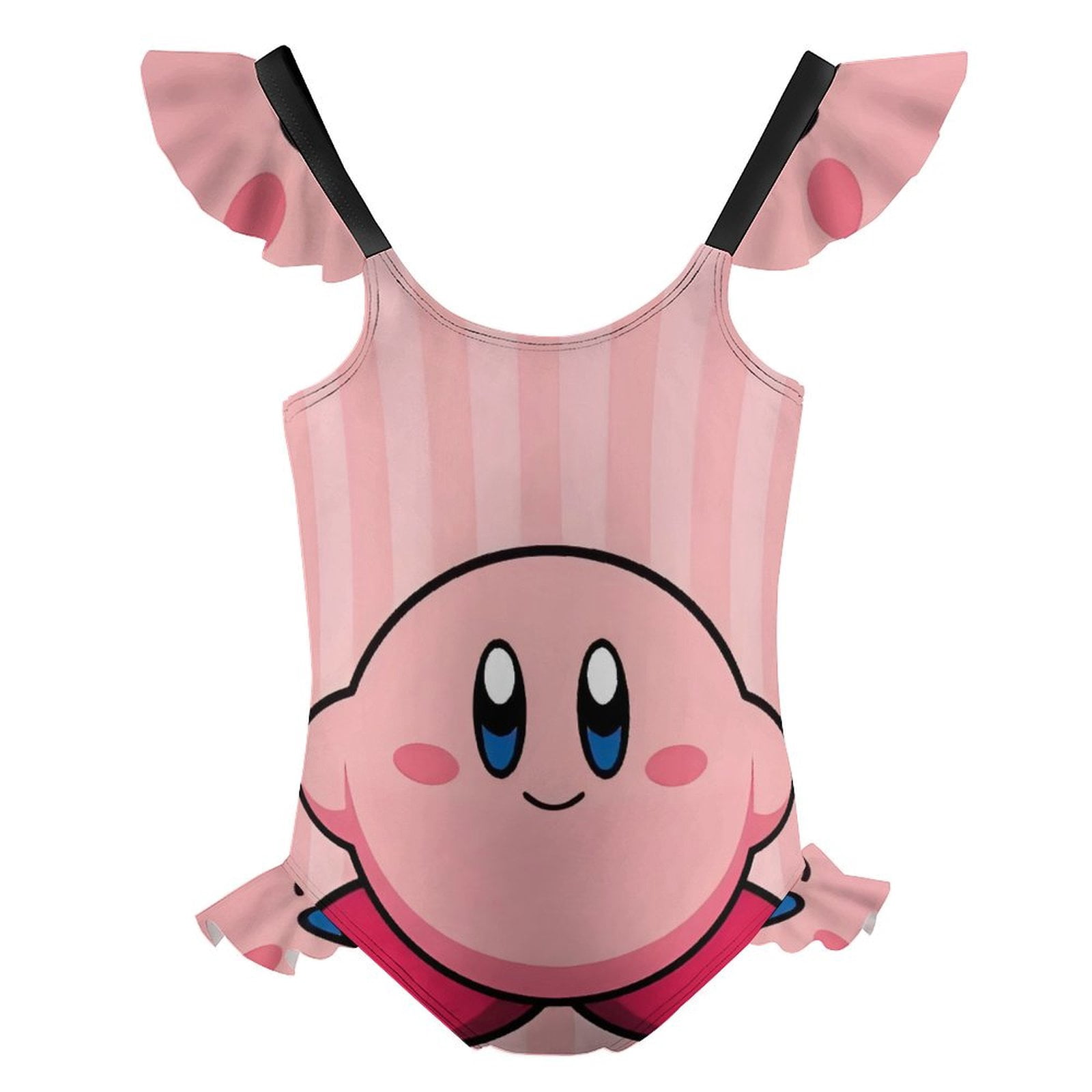 Kirby swimsuit for Girl Cute Teen Girls One Piece Ruffle Trim Bathing ...