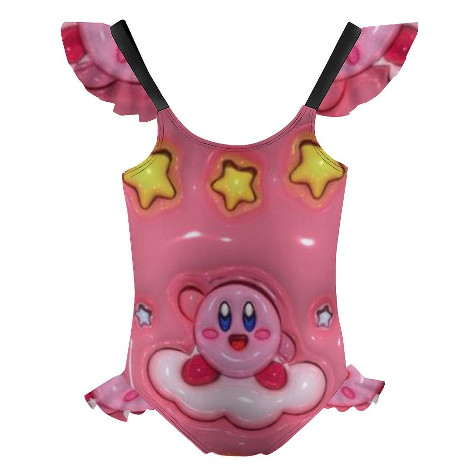Kirby swimsuit for Girl Cute Teen Girls One Piece Ruffle Trim Bathing ...